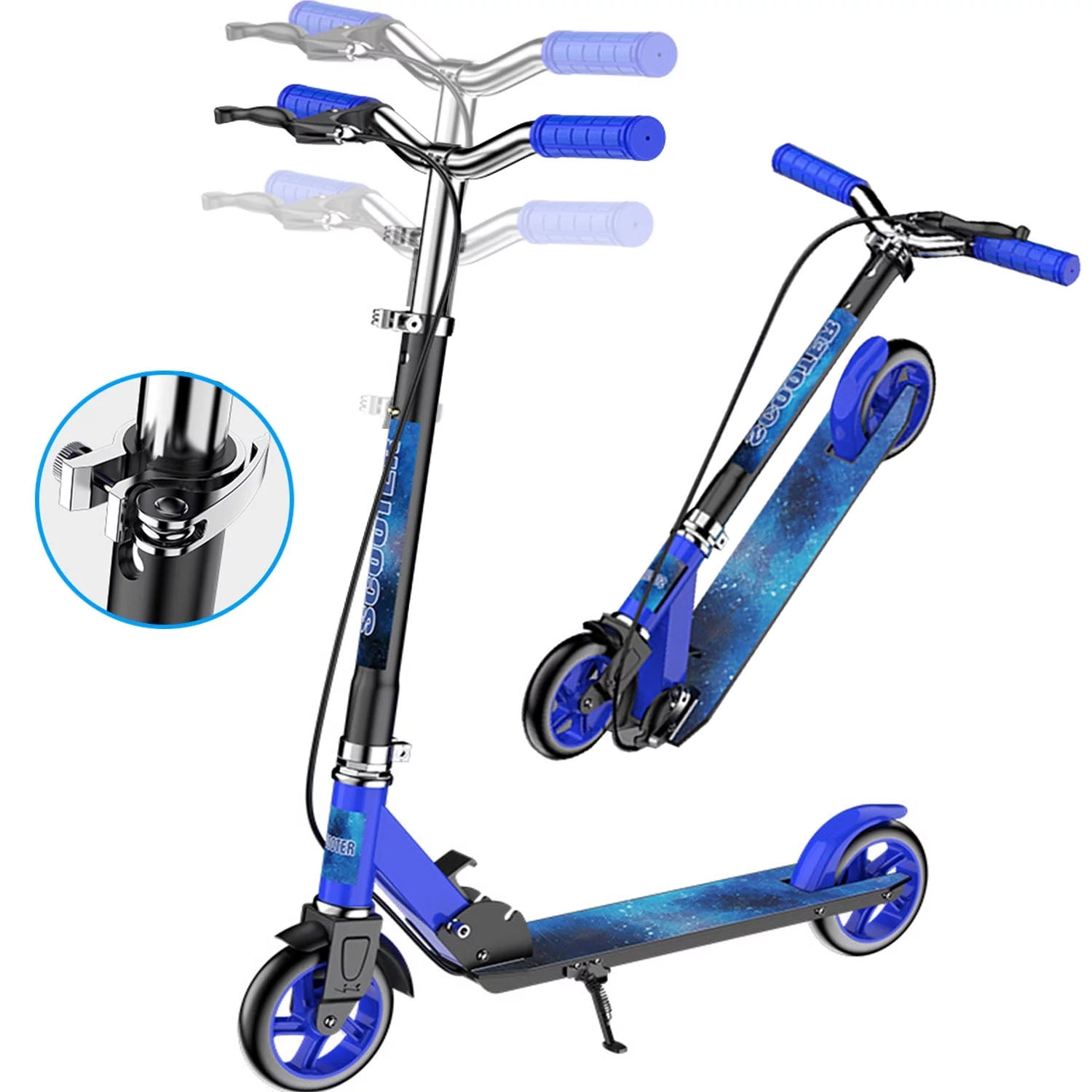 Foldable Kick Scooter, Adjustable for Ages 6+, Big Wheel, 4 Levels, Max ...