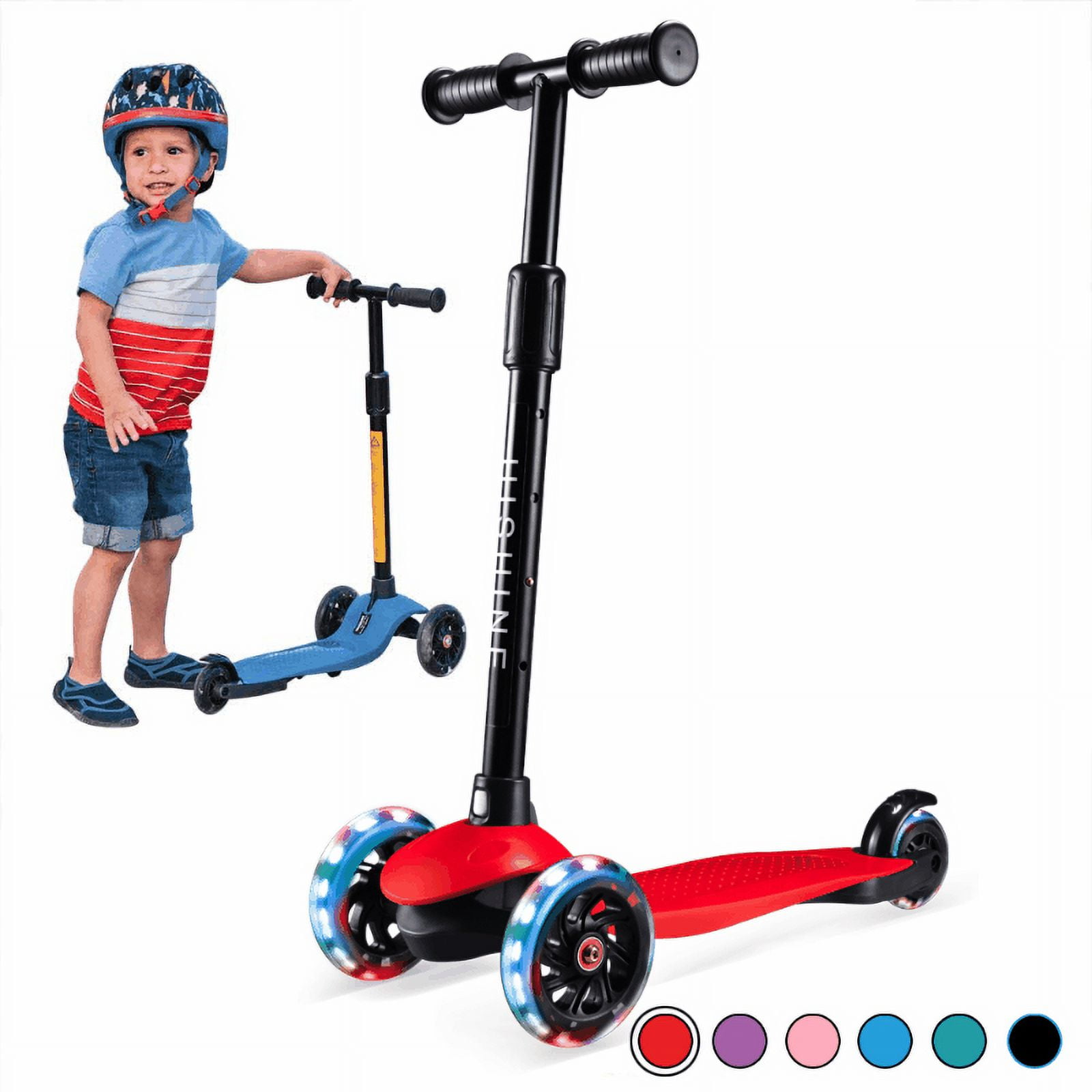 3-Wheel Kids Kick Scooter, 2-5 Years, Adjustable Height, Flashing ...