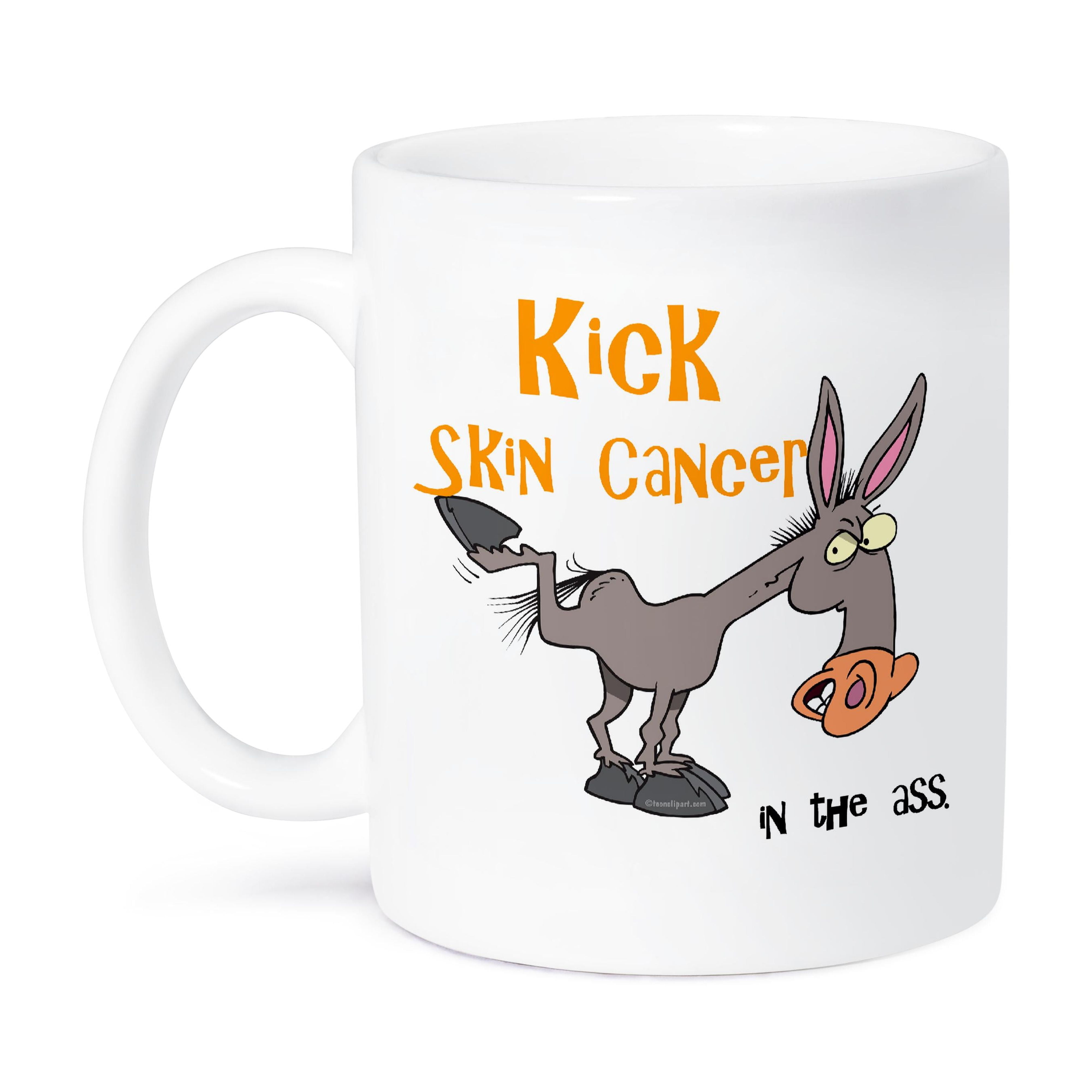 3dRose, Kick Skin Cancer In The Ass Awareness Ribbon Cause Design, 15oz ...