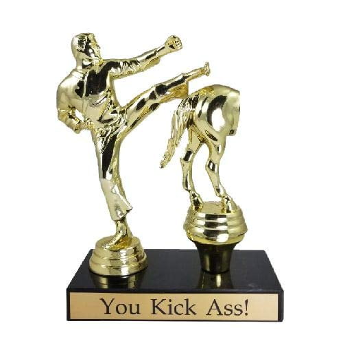 Kickass Trophy with Custom Engraved Plate - Funny Office Award Trophies ...