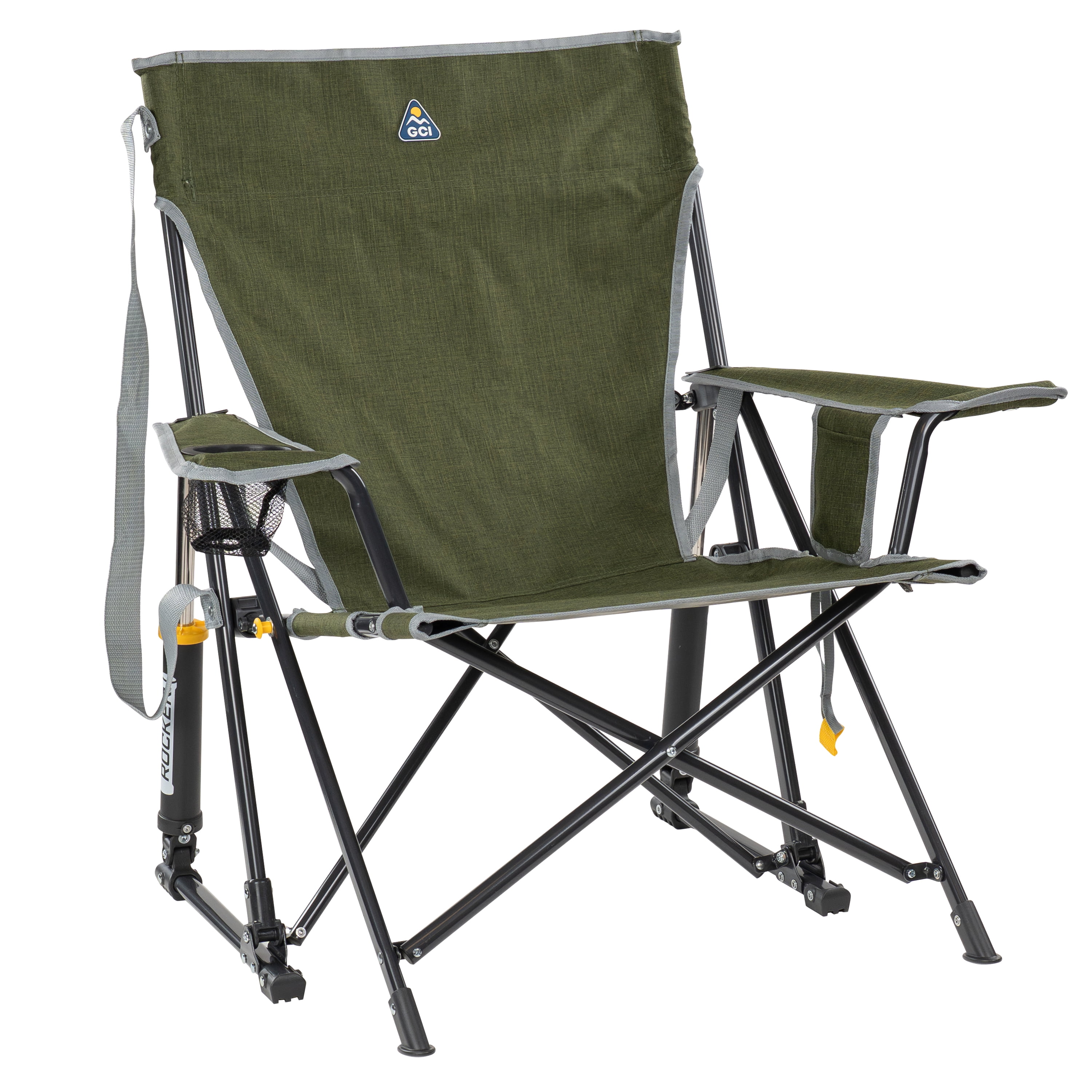 GCI Outdoor Kickback Rocker Foldable Rocking Camp Chair, Heathered ...