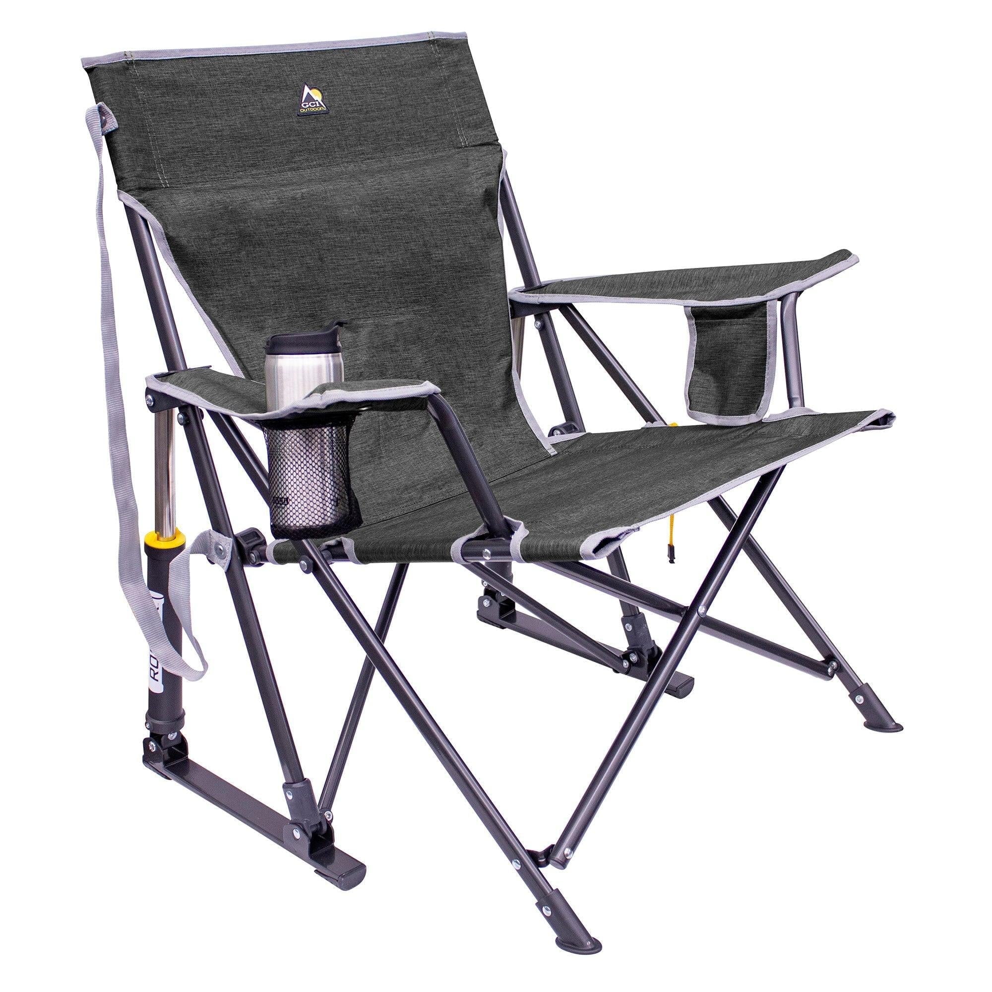 GCI Outdoor Kickback Rocker Foldable Rocking Camp Chair, Heathered ...