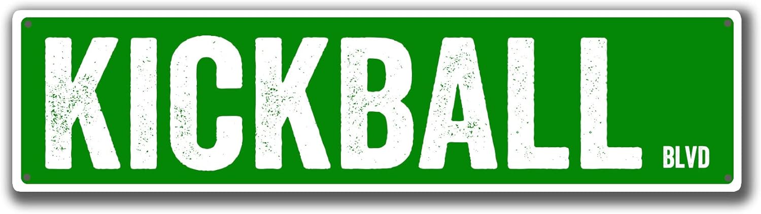 Kickball BLVD Metal Tin Sign Road Garage Living Room Bathroom Garden ...