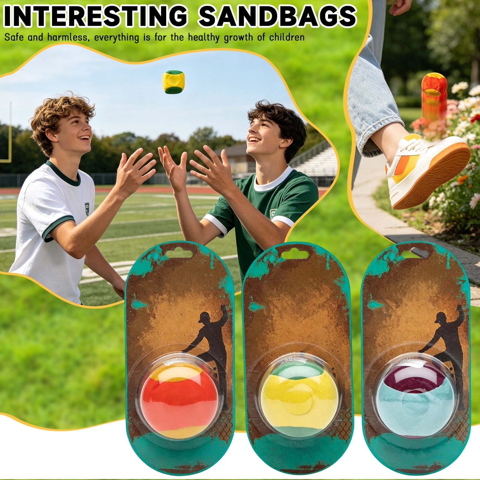 Kickball Footbag Sandbag for Adults - Indoor & Outdoor Gym Sports Fun ...