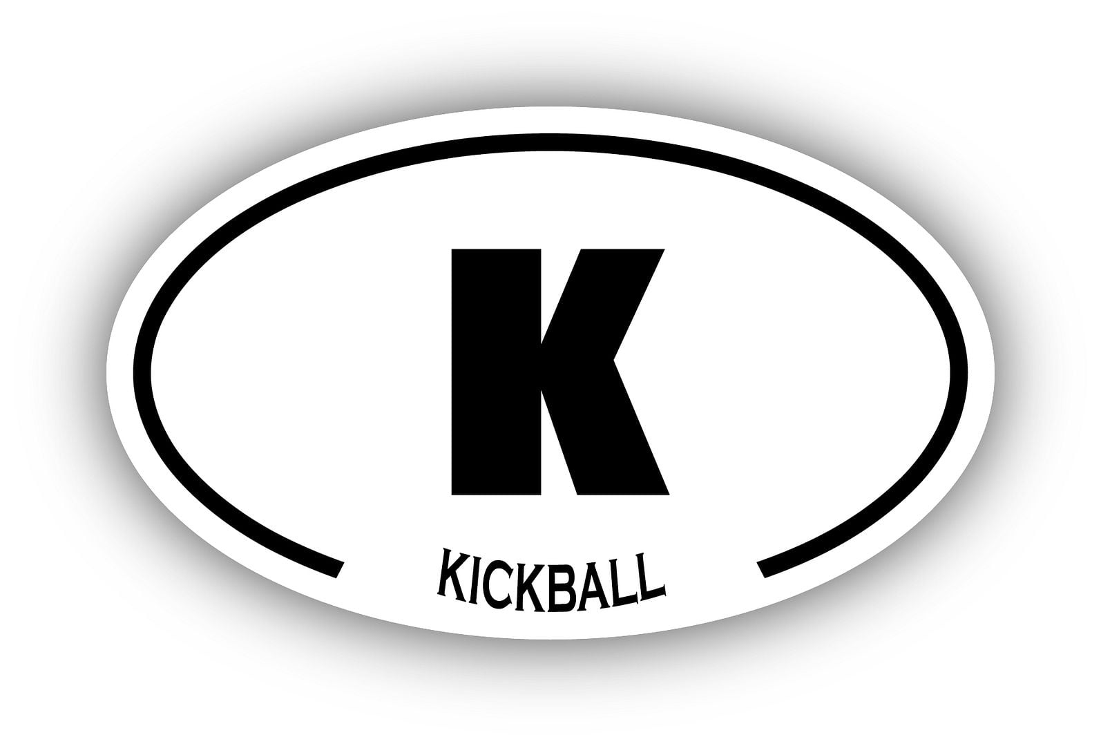 Kickball K Oval Bumper Sticker 3M Vinyl Decal 3 in x 5 in - Walmart.com