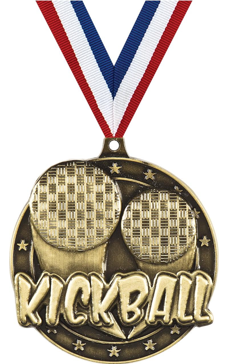 Kickball Medals, 2" Gold Diecast Kickball Medal Award 5 Pack - Walmart.com