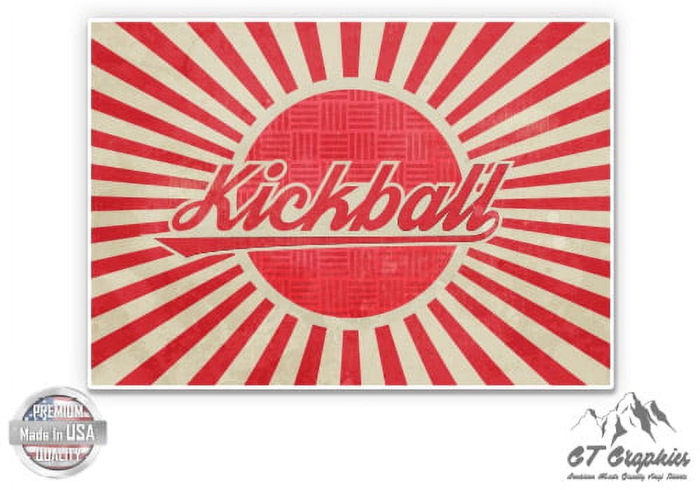 Kickball Retro - 5" Vinyl Sticker - For Car Laptop I-Pad - Waterproof ...