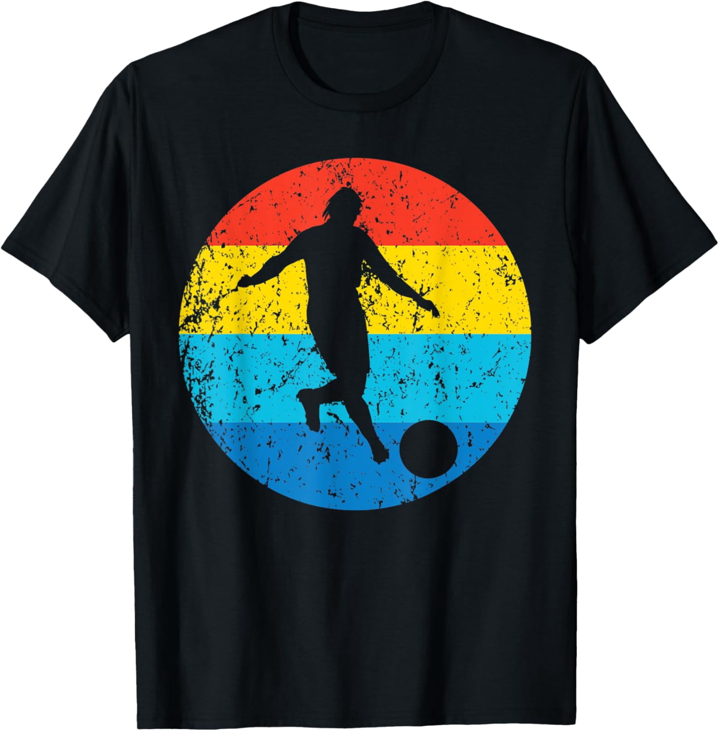Kickball Vintage Kickball Player Retro 1970's Style Circle T-Shirt men ...