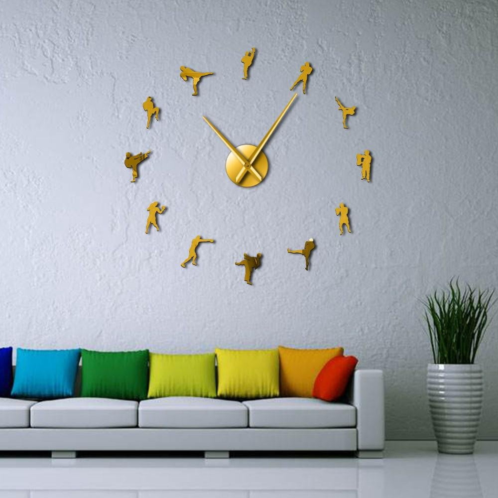 Kickboxing Decorative DIY Big Time Clock Fighting Wall Art Kickboxer ...