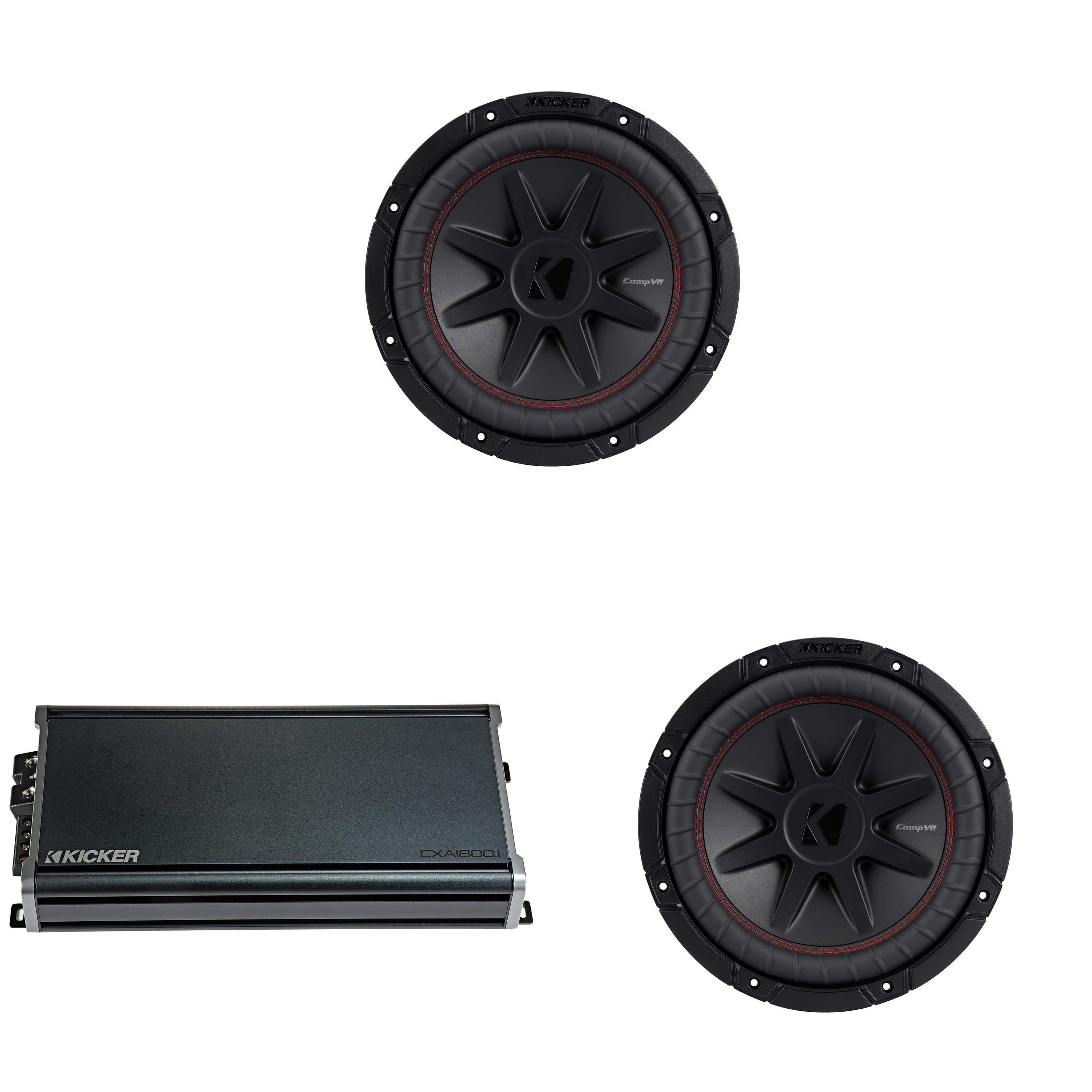 Kicker 10 Inch CVR Woofer (2) 52CVR102 Package with 46CXA18001 ...