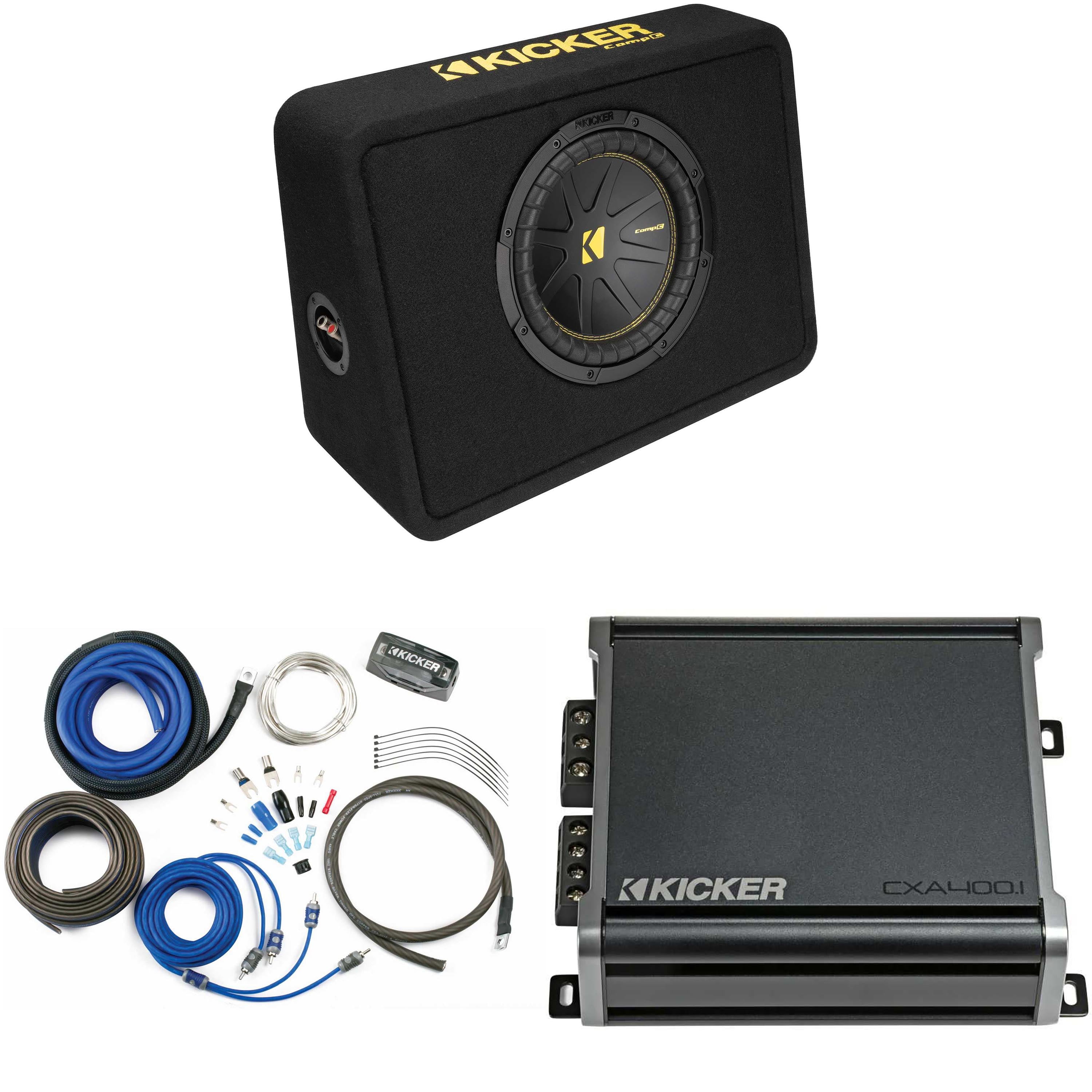 Kicker 10 Inch Comp Truck Bass Package 50TCWC102 with 46CXA4001 and amp ...