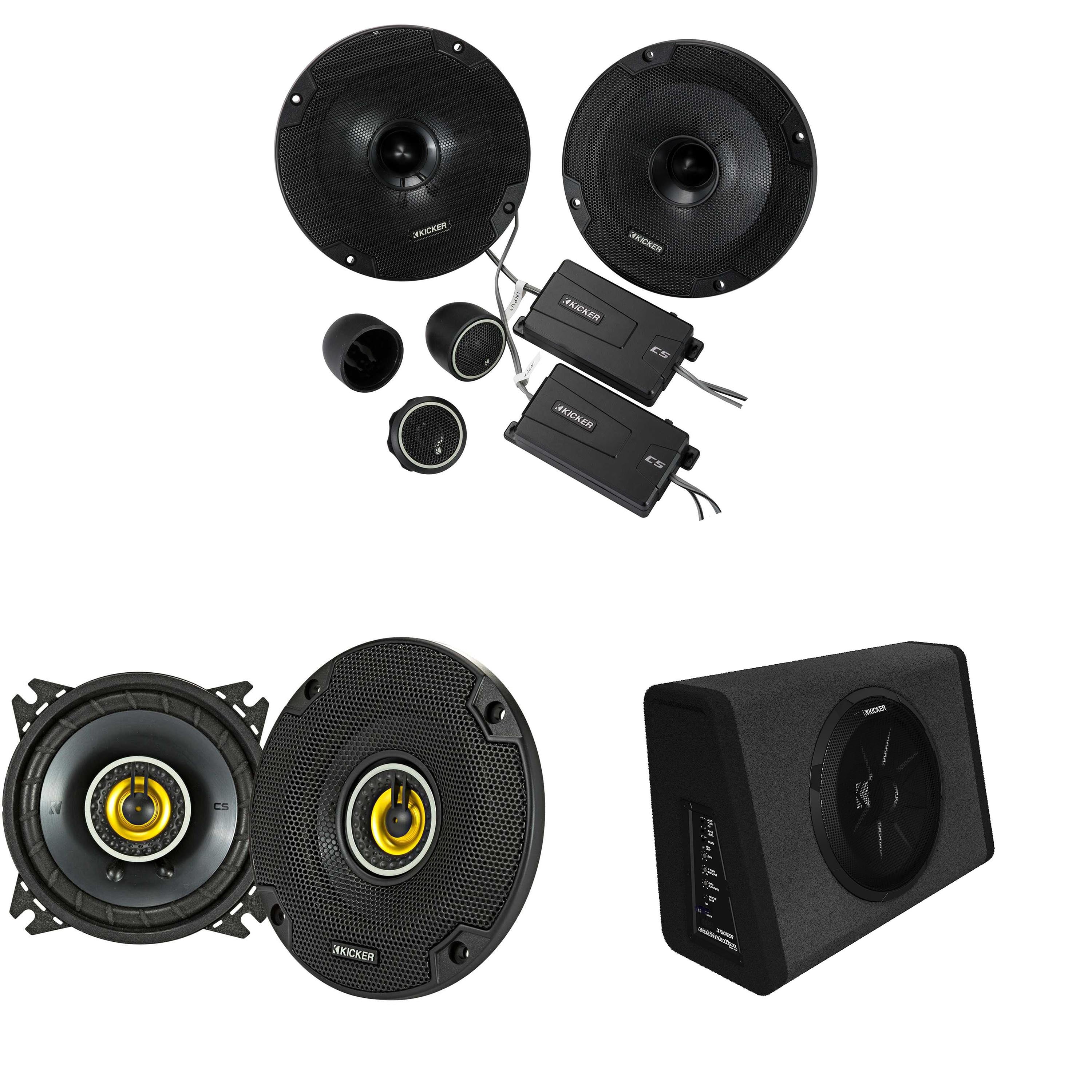 Kicker 11PT250 Powered Sub Enclosure & 46CSS654 6.5" Component, 46CSC44 ...