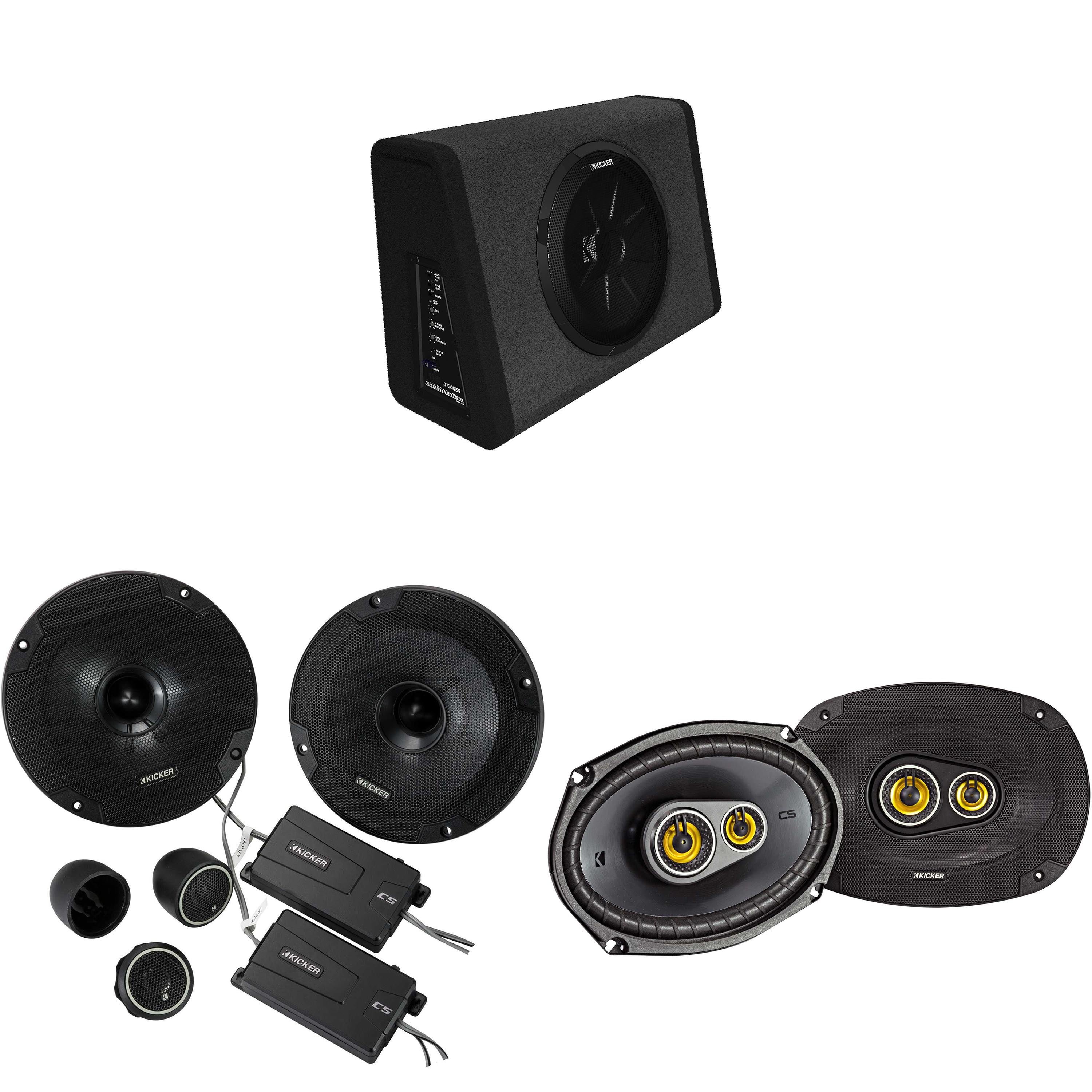 Kicker 11PT250 Powered Sub Enclosure & 46CSS654 6.5" Component ...