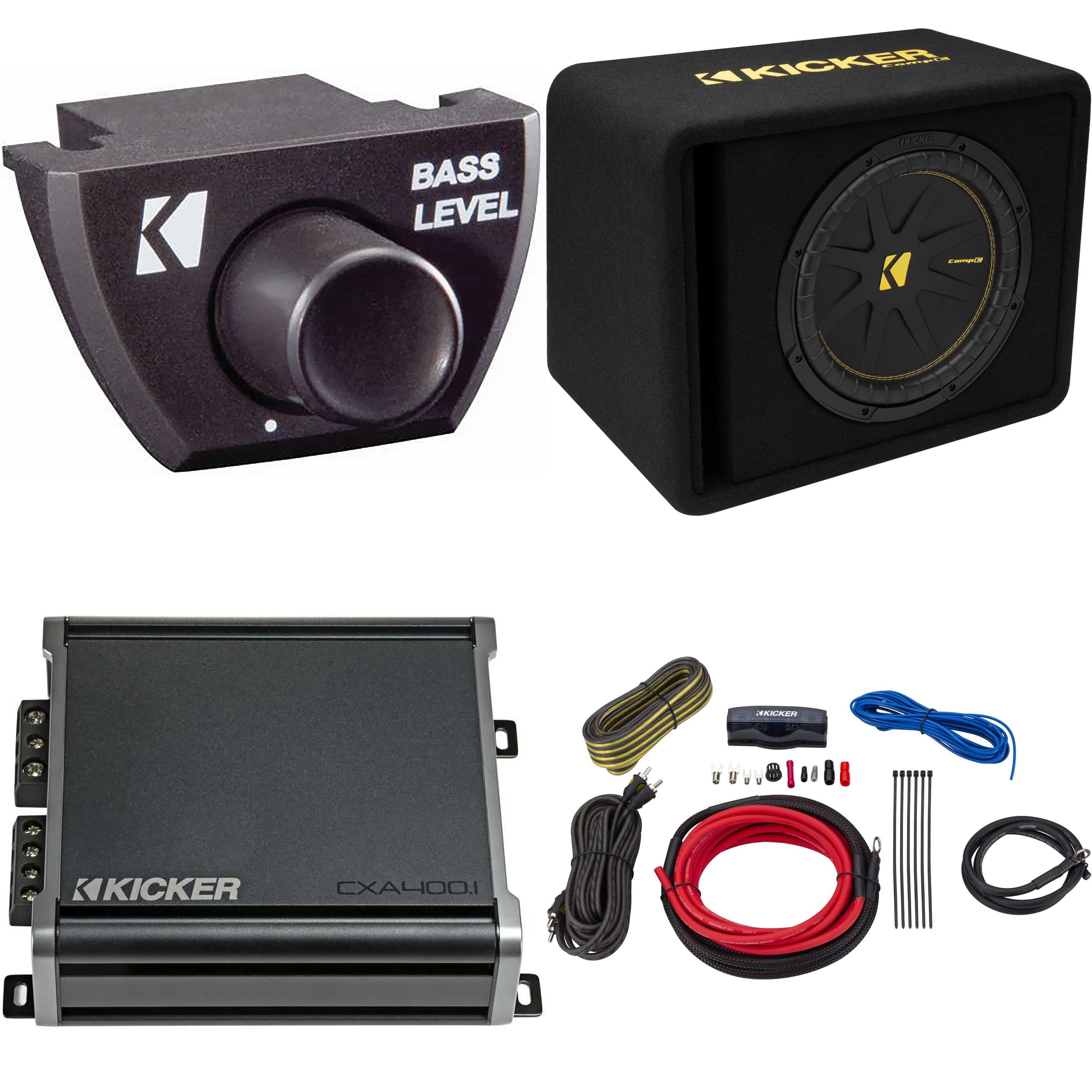 Kicker 12 Inch Comp Bass Package 50VCWC122 with CXA4001, Bass Knob and ...