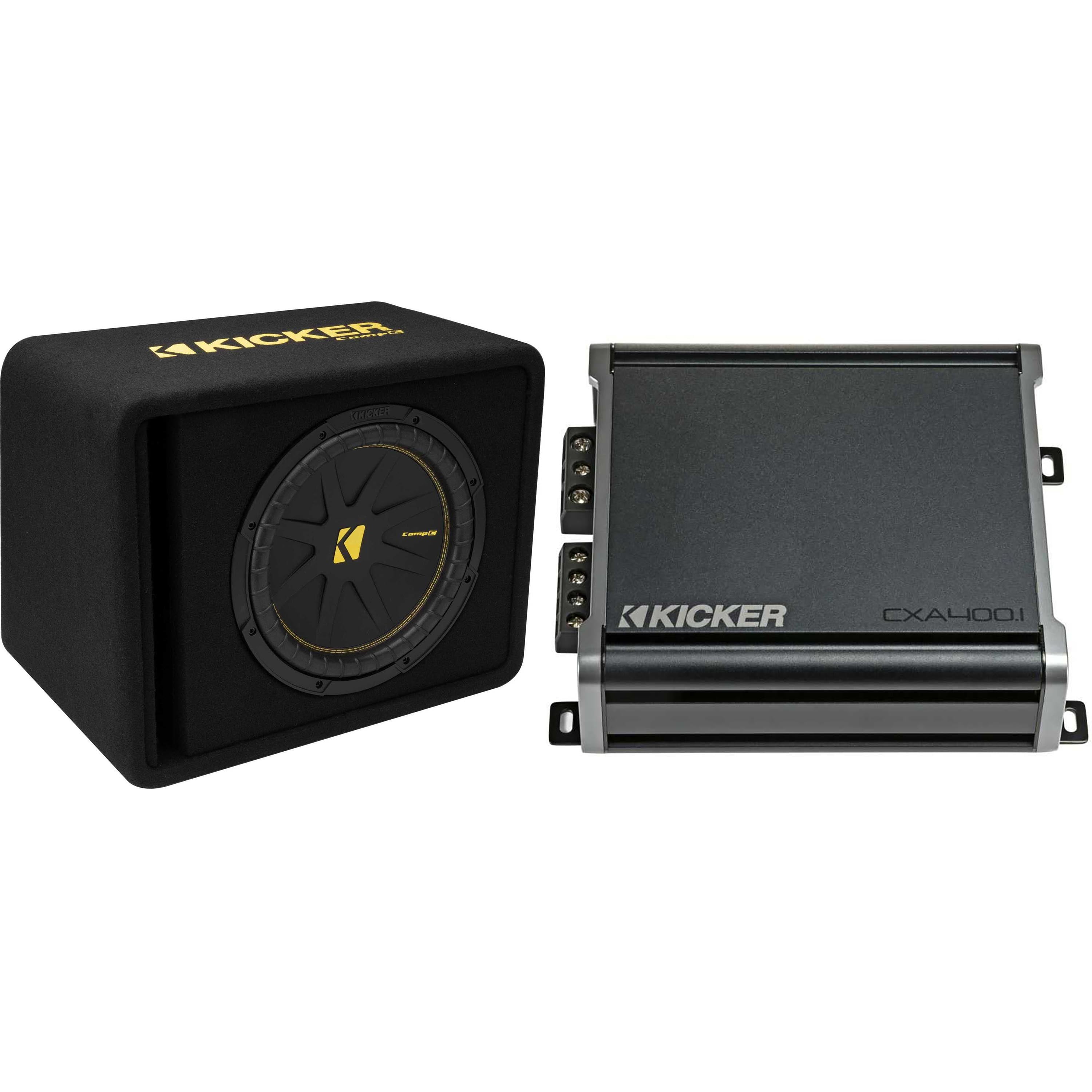 Kicker 12 Inch Comp Bass Package 50VCWC124 with 46CXA4001 Bundle ...