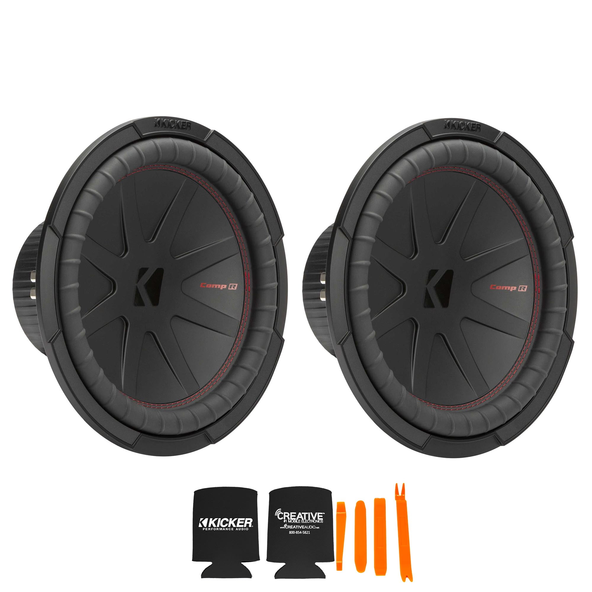Kicker 12 Inch Comp R Subwoofers, Strong Car Woofer, 2 ohm, 48CWR122 ...