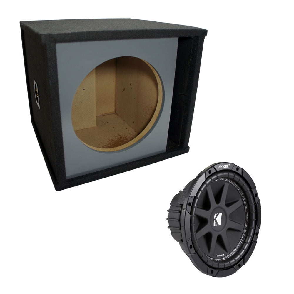 Kicker 12" Single Vented Sub Enclosure W/ C12 Subwoofer 4 Ohms Hi Temp ...