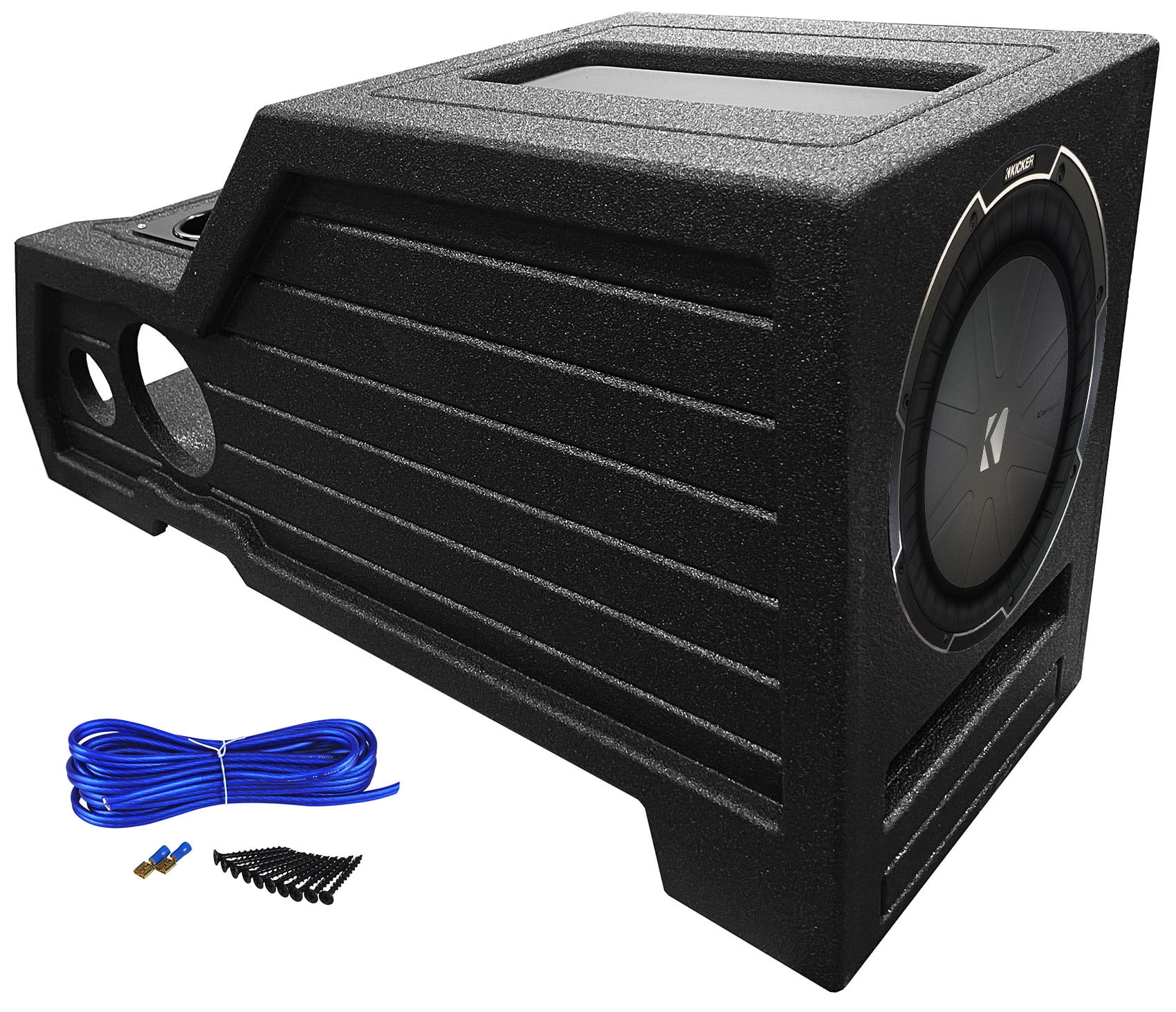 Kicker 12" Subwoofer+Center Console Box For 2015-22 FORD F150+2017-22 ...