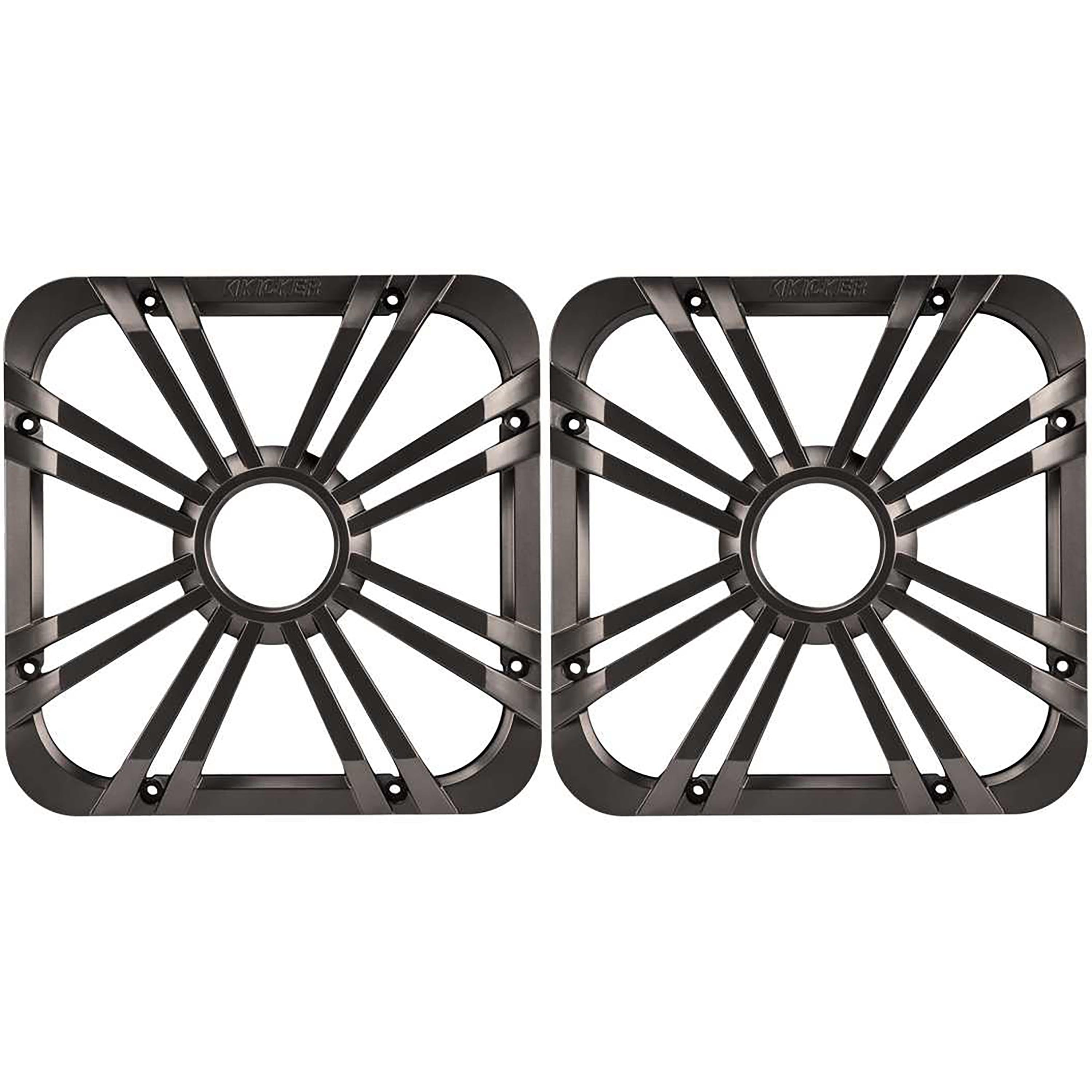 Kicker (2) 11L712GLC 12" Charcoal Grille w/LED for SoloBaric 11S12L7 ...