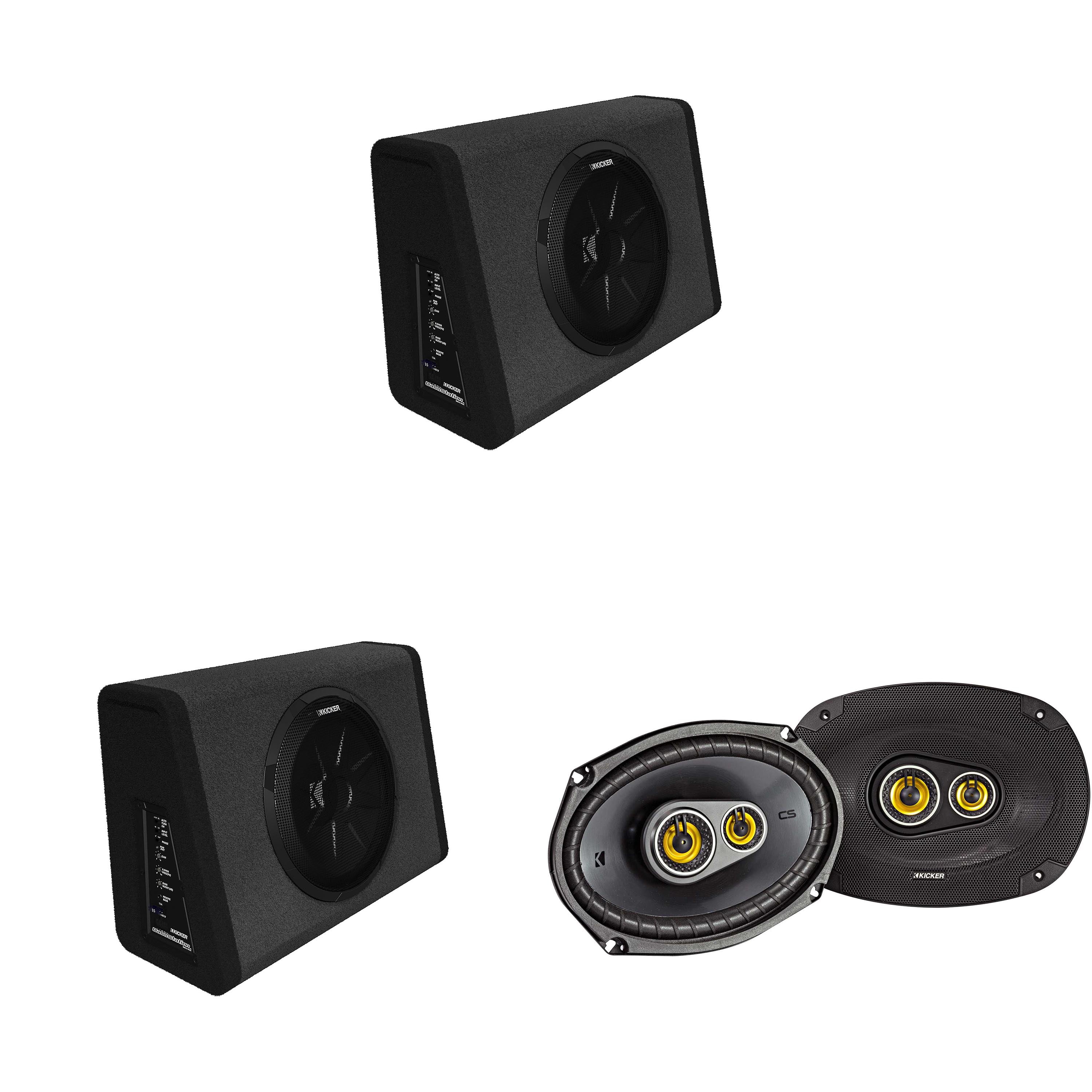 Kicker (2) 11PT250 Powered Sub Enclosure & 46CSC6934 6x9" Bundle ...