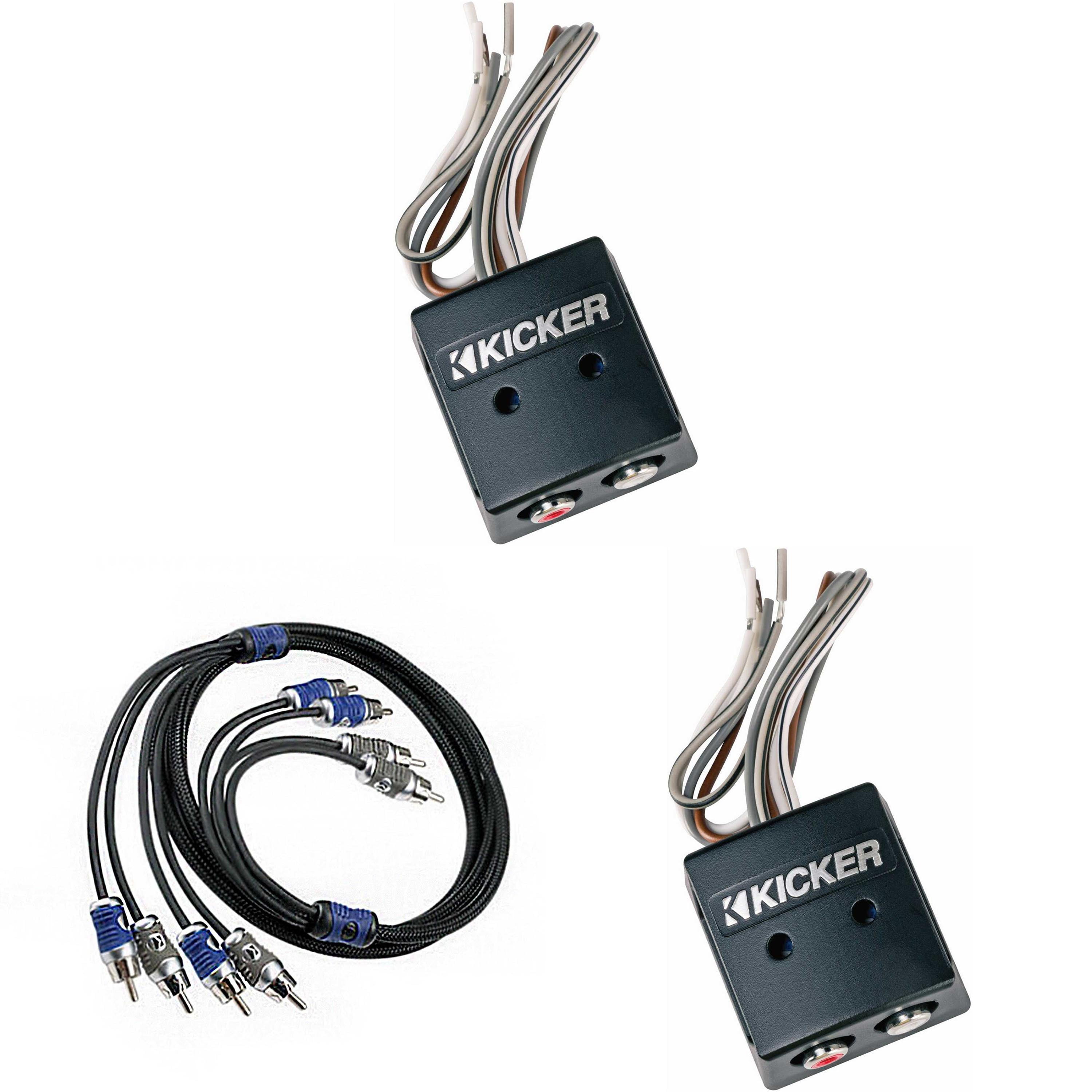 Kicker (2) 46KISLOC K-Series Interconnect, Speaker To Rca W/ Line-Out ...