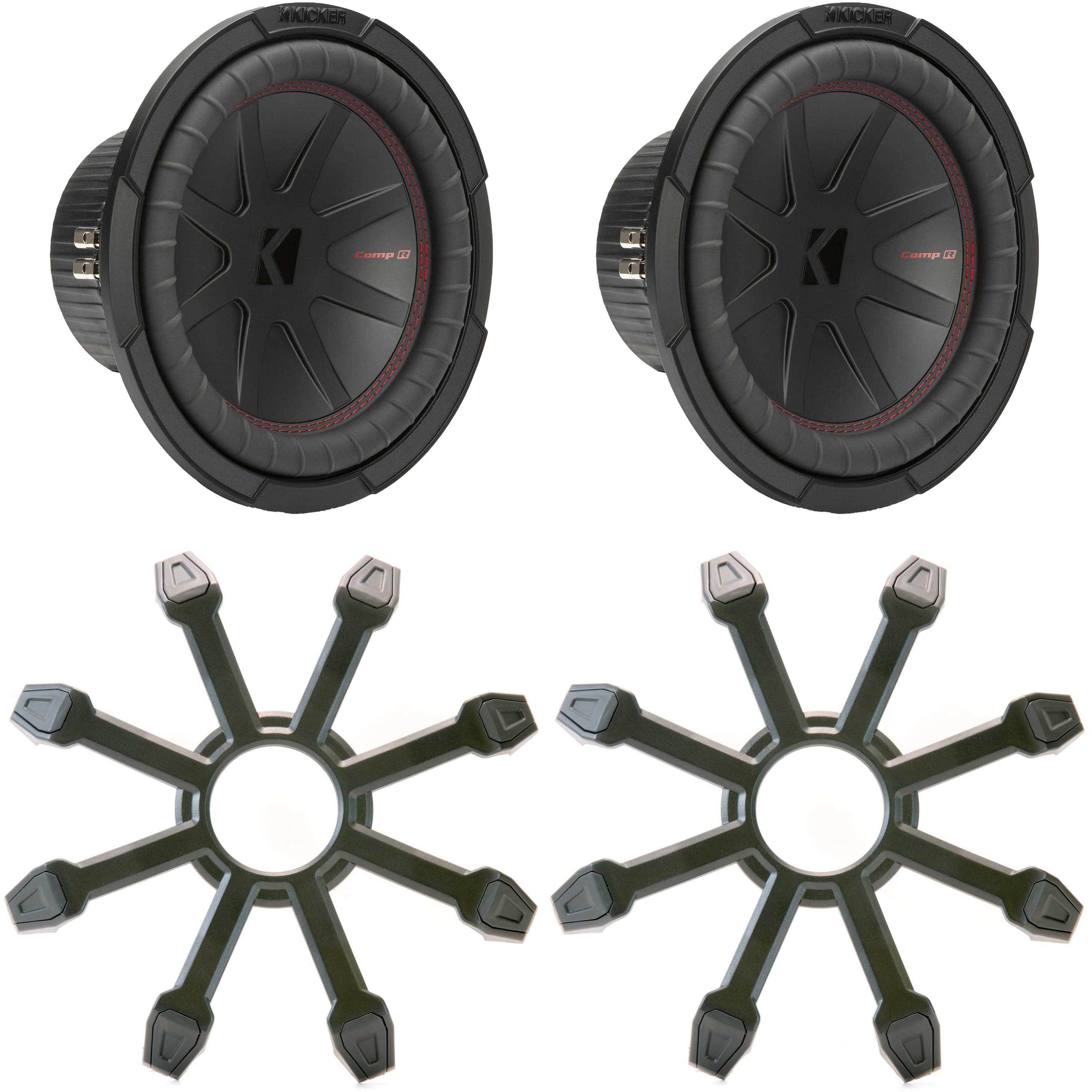 Kicker (2) 48CWR102 CompR 10" Subwoofer, DVC, 2-ohm - Includes Grill ...