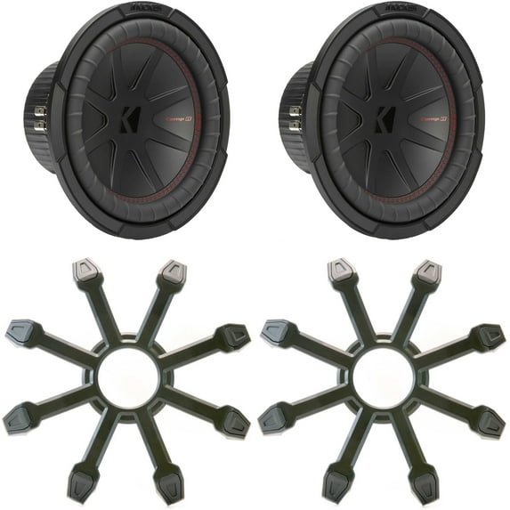 Kicker (2) 48CWR102 CompR 10" Subwoofer, DVC, 2-ohm - Includes Grill ...