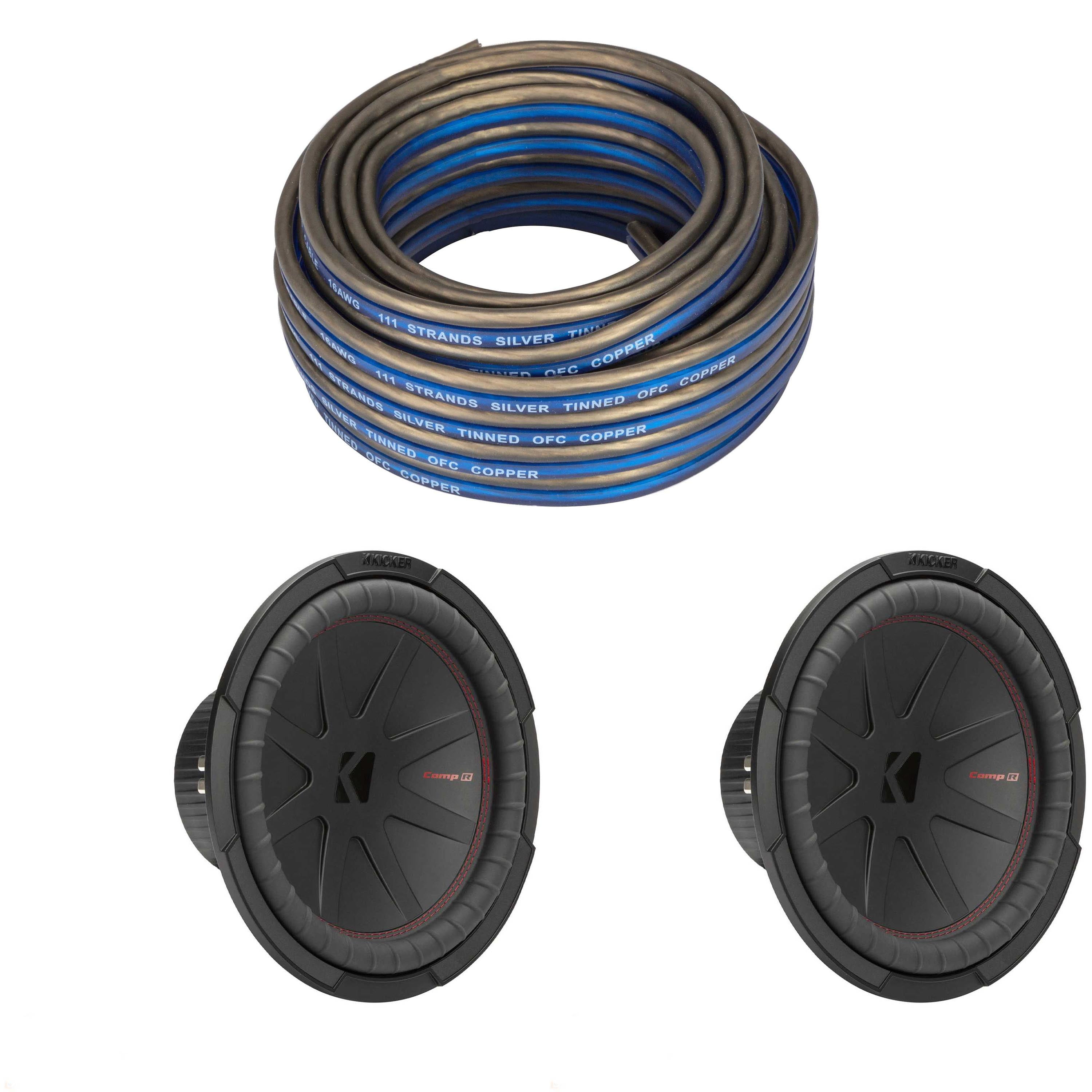 Kicker (2) 48CWR124 CompR 12" Subwoofer, DVC, 4-ohm - Includes Speaker ...