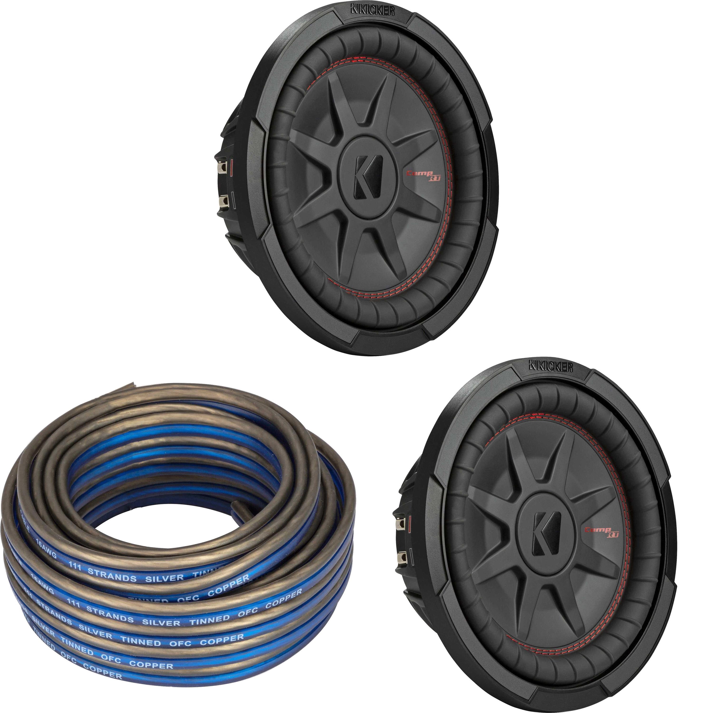 Kicker (2) 48CWRT102 CompRT 10" Subwoofer, DVC, 2-ohm - Includes ...