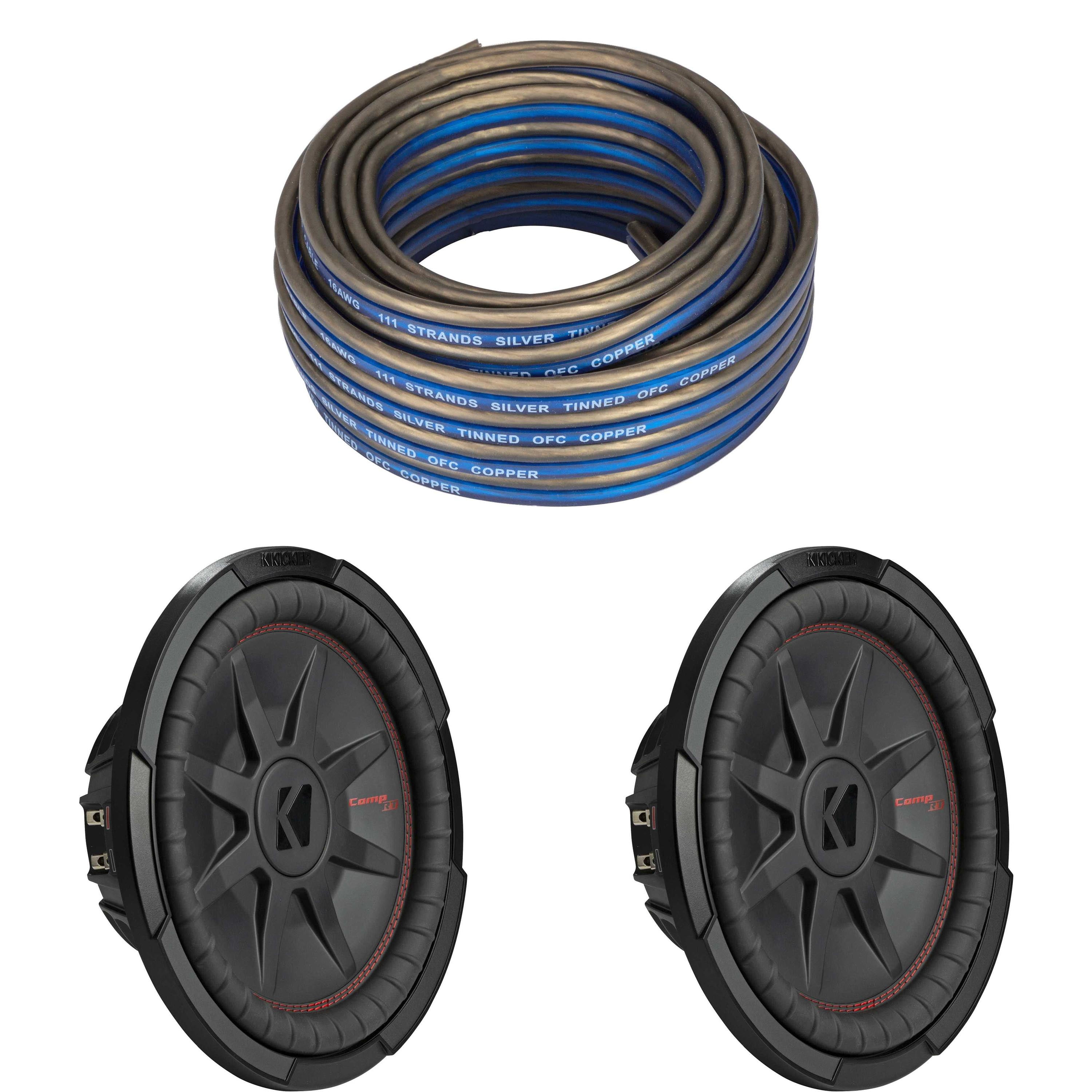 Kicker (2) 48CWRT124 CompRT 12" Subwoofer, DVC, 4-ohm - Includes ...