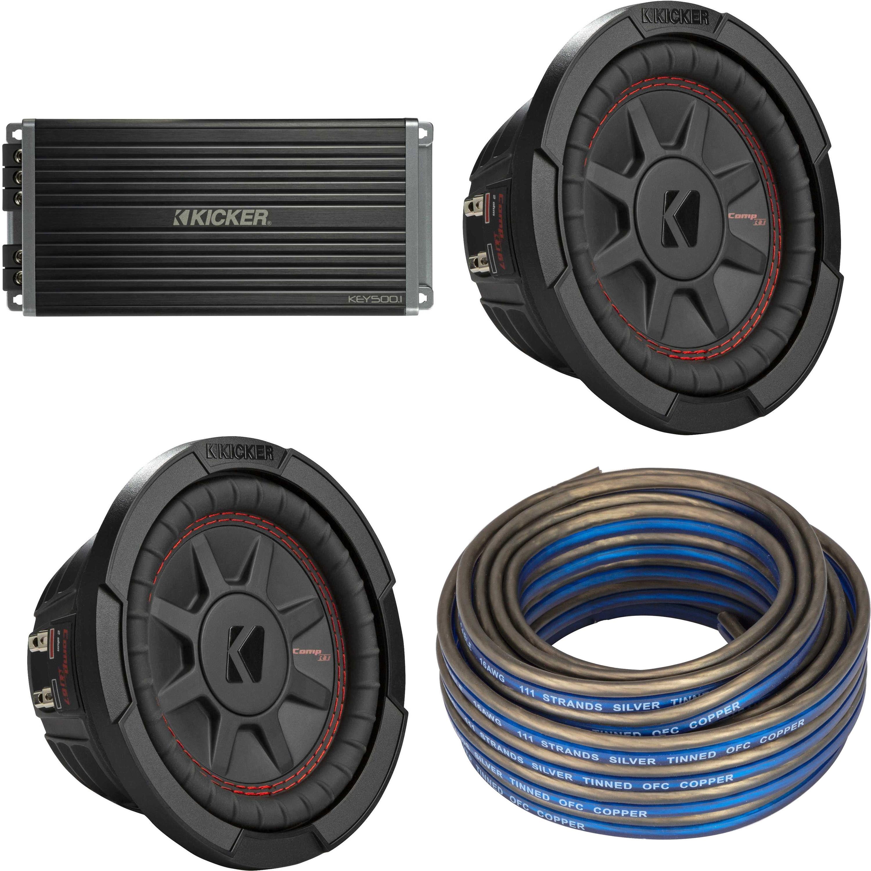 Kicker (2) 48CWRT672 CompRT 6.75" Subwoofer, DVC, 2-ohm w/ 47Key5001 ...