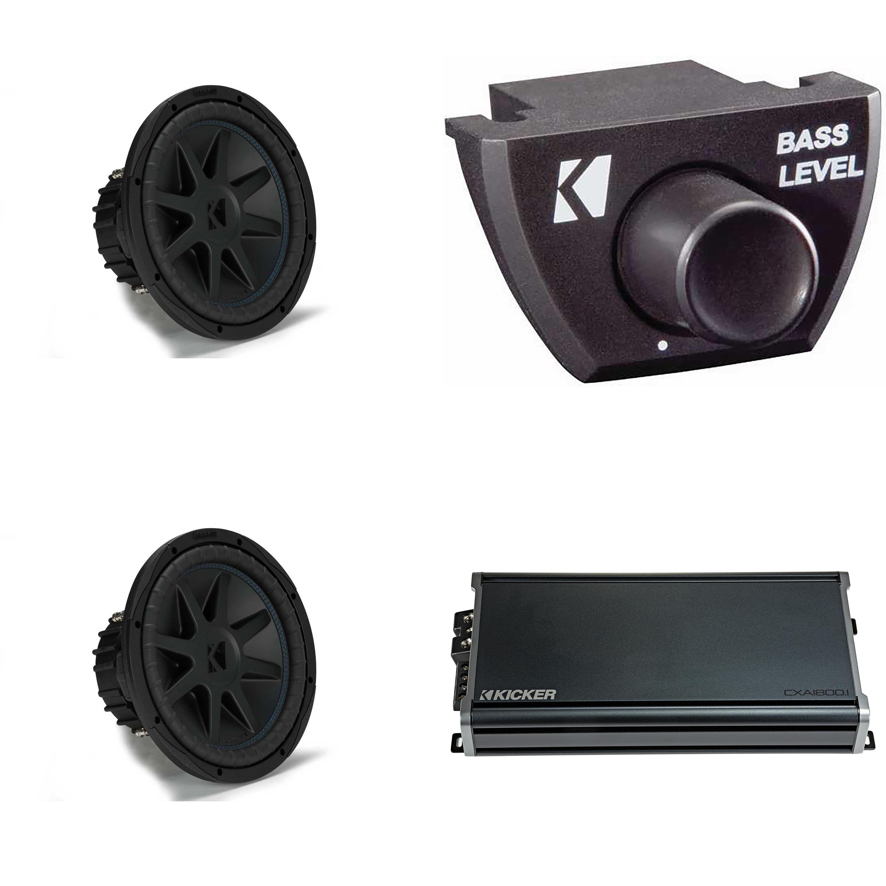 Kicker (2) 50CVX124 CompVX 12" Sub, Dual 4-Ohm & 46CXA18001 Amplifier w ...