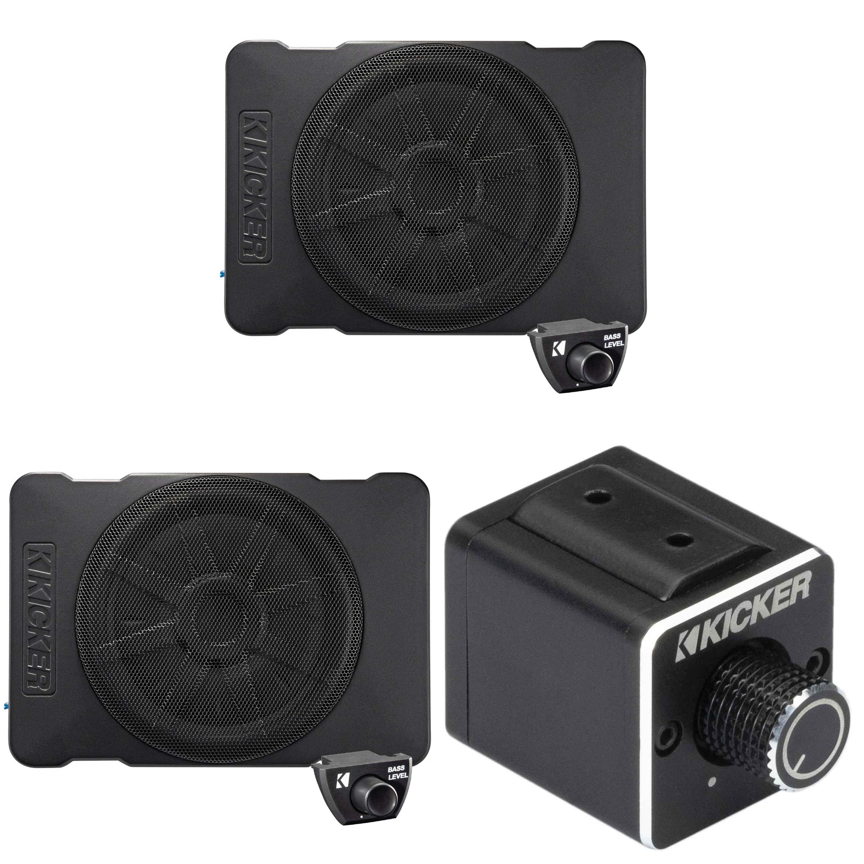 Kicker (2) 51HS10 Hideaway Compact Powered Subwoofer, 10-Inch & 51DBRC ...