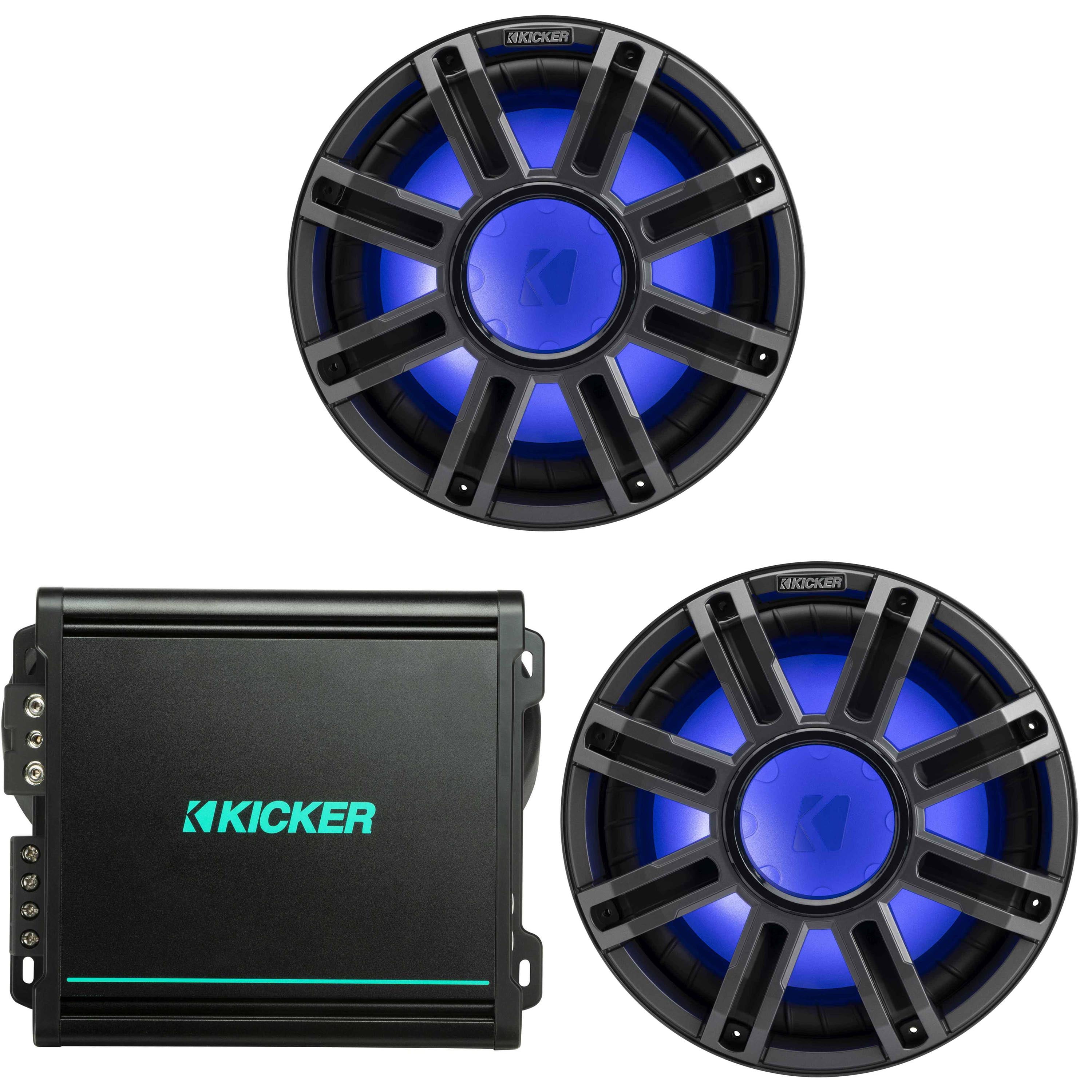 Kicker (2) 51MWE124 - MWE 12-Inch Premium Marine Subwoofer (Enclosure ...