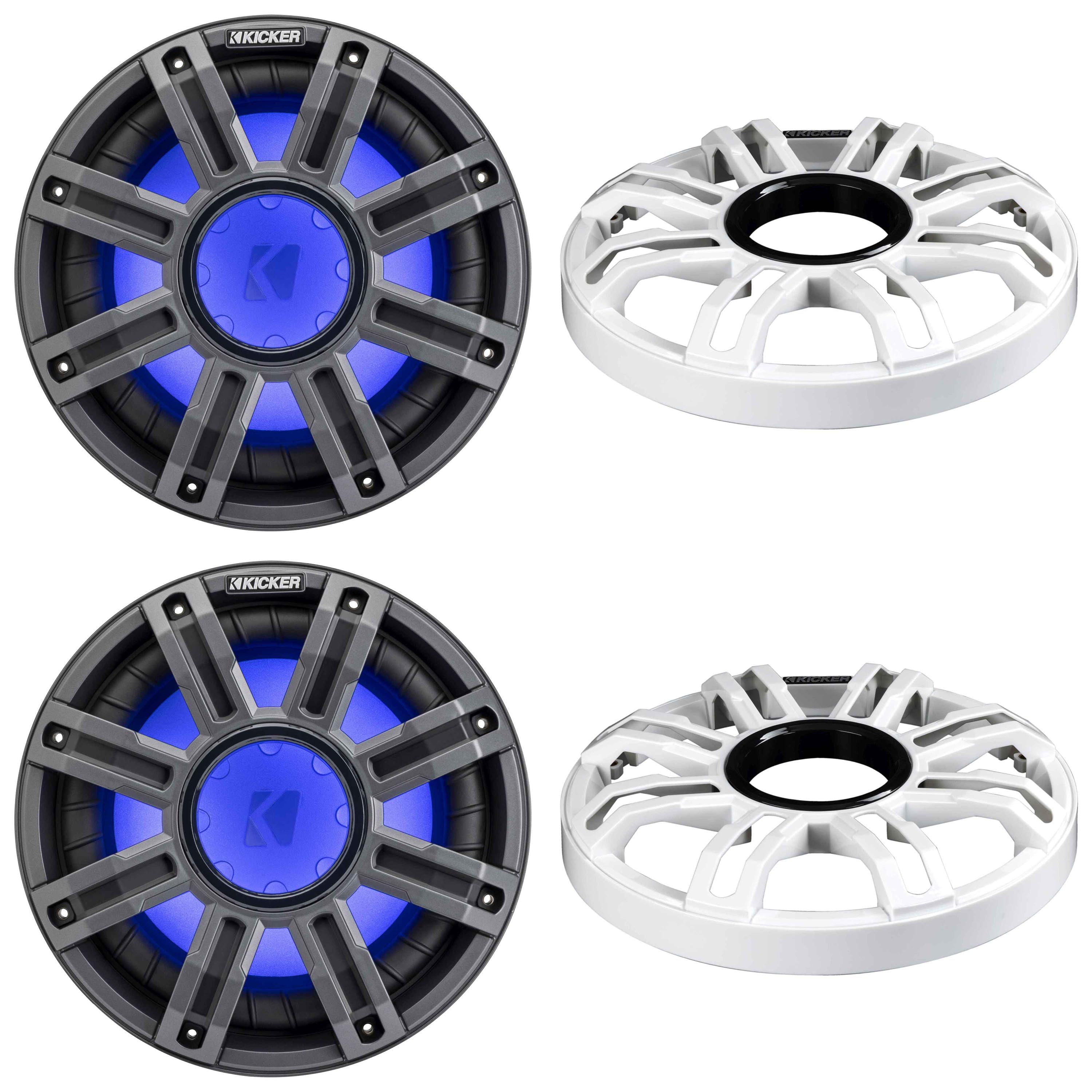 Kicker (2) 51MWF104 - MWF 10-Inch Premium Marine Subwoofer (free-air) 4 ...