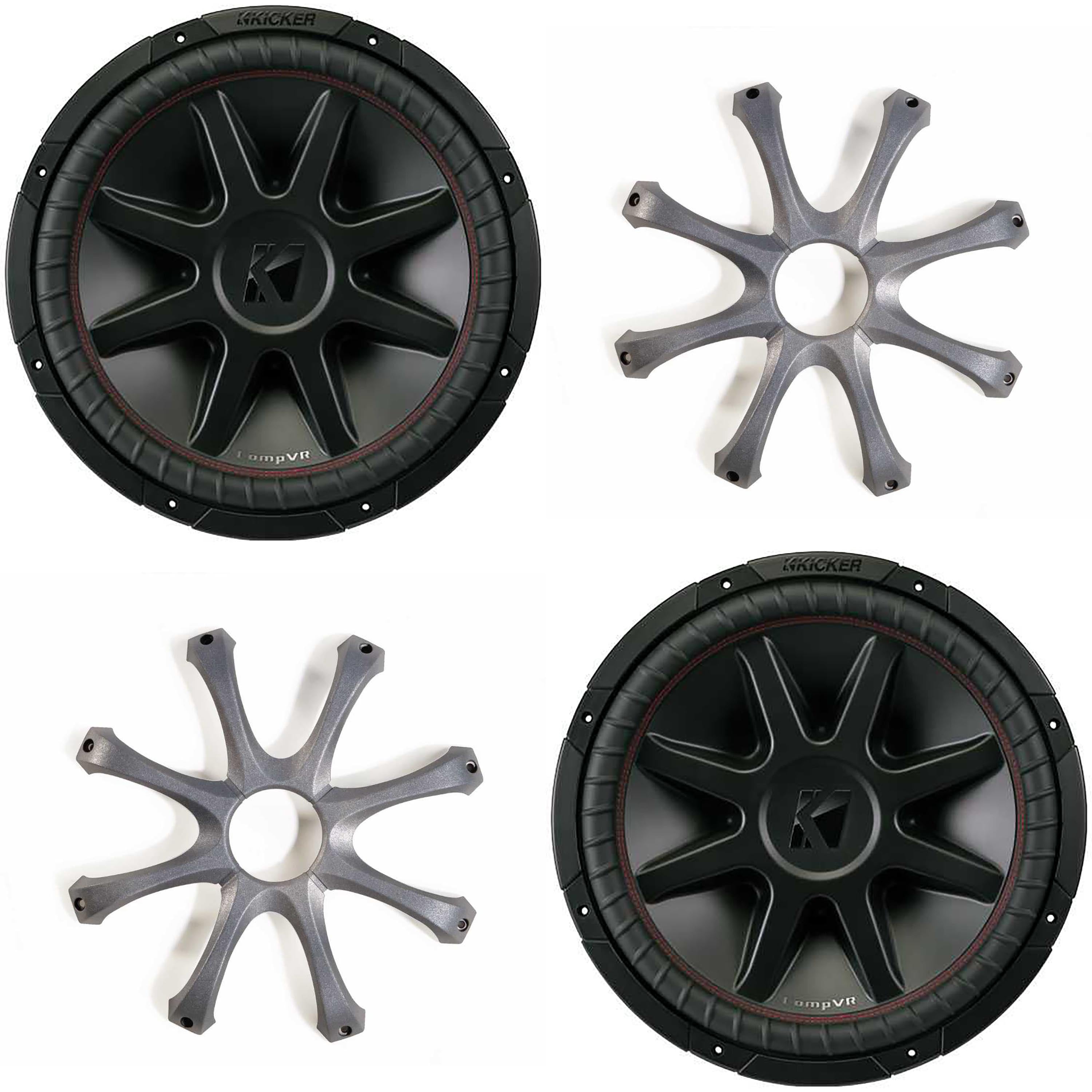 Kicker (2) CompVR 15-Inch (38cm) Subwoofer, DVC, 2-Ohm, w/ GR150 Grills ...