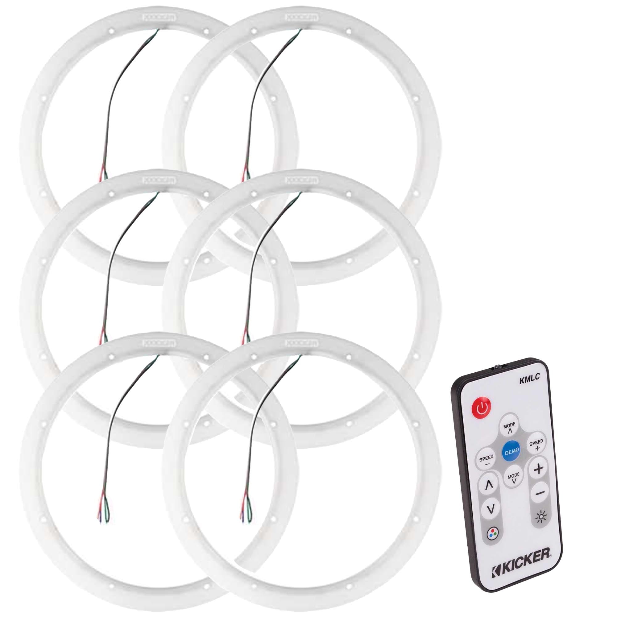 Kicker (3) 50KLSR65 6.5" Weather Proof Led Lighted Speaker Ring, Pair w ...