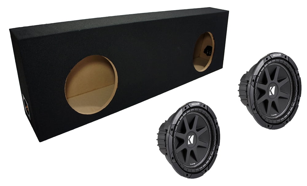 Kicker 43C104 Universal 10" Comp C10 Series Sub & TRUCK492X10 Dual 10" Sub Box - Walmart.com