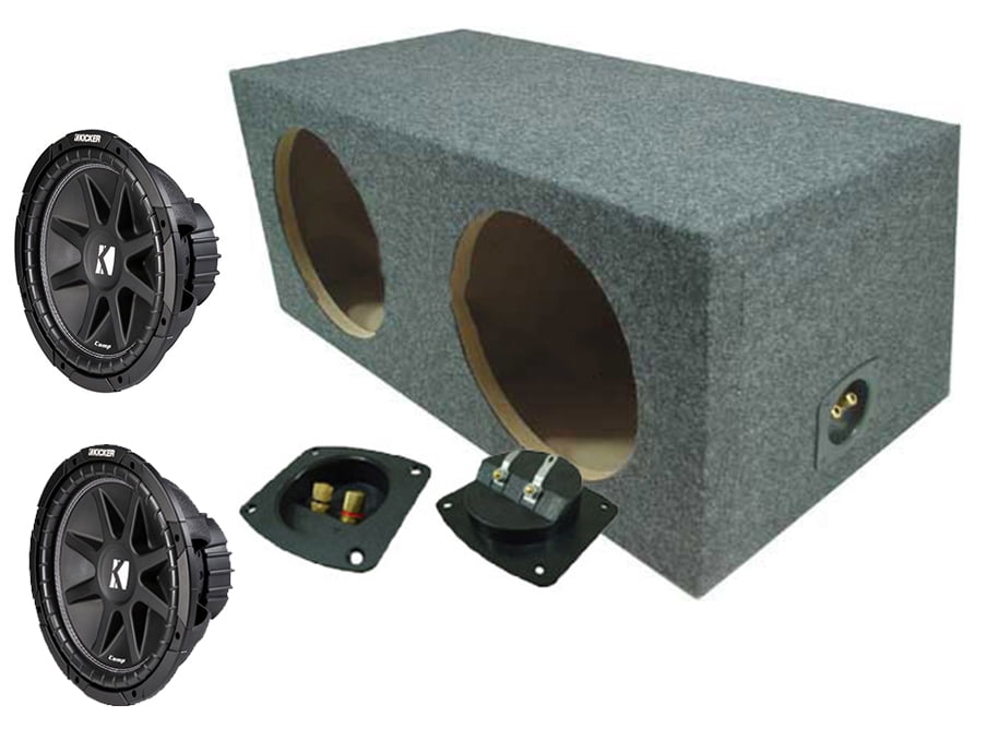 Kicker 43C124 12" C12 Series 150W RMS 4 Ohm Sub & ASC 212PRF Sub Box ...