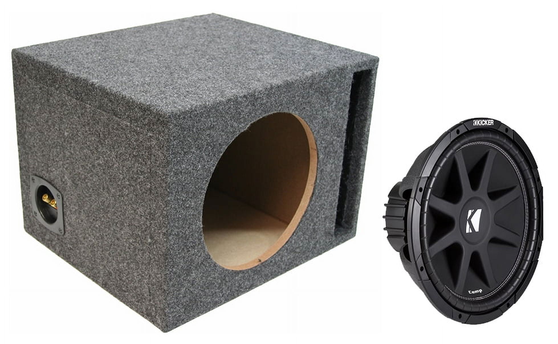 Kicker 43C154 15" 300W Sub & 115VH Single 15" Vented Stereo Sub Box Ported 5/8" - Walmart.com