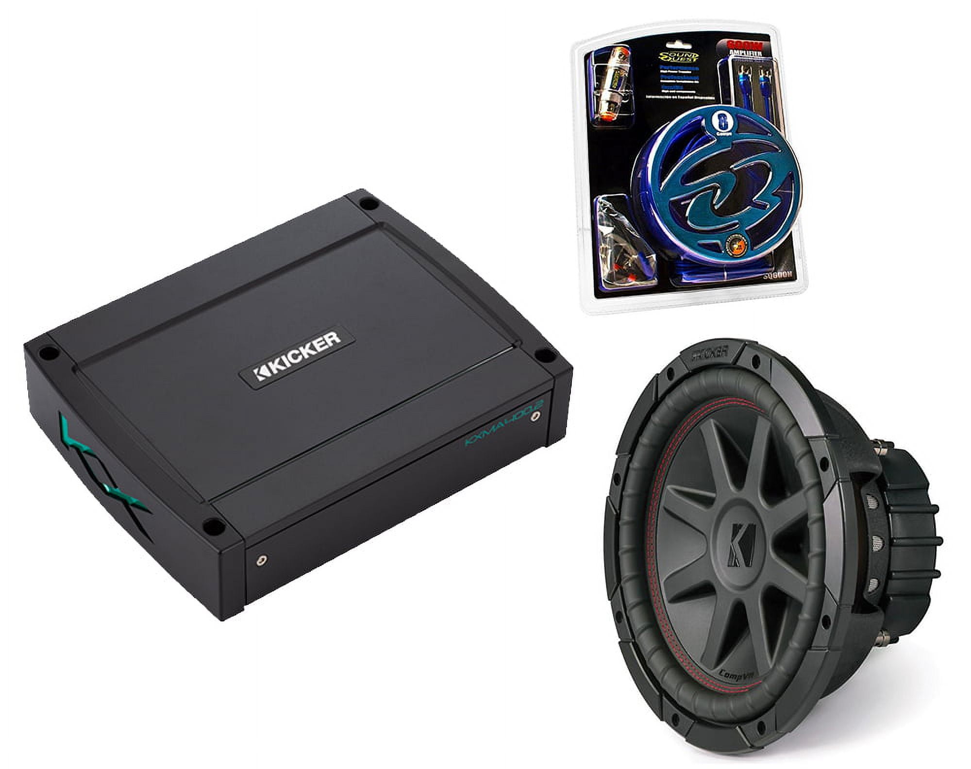 Kicker 43CVR102 CVR10 Series 400W Sub, Kicker 2x200W Class-D Amp & SQK8 ...