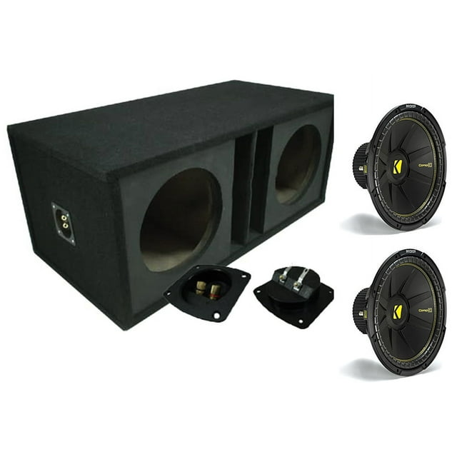Kicker 44CWCS154 Single 4 Ohm 15" Sub & SOLORND2X15V Dual 15" Sub Box ...