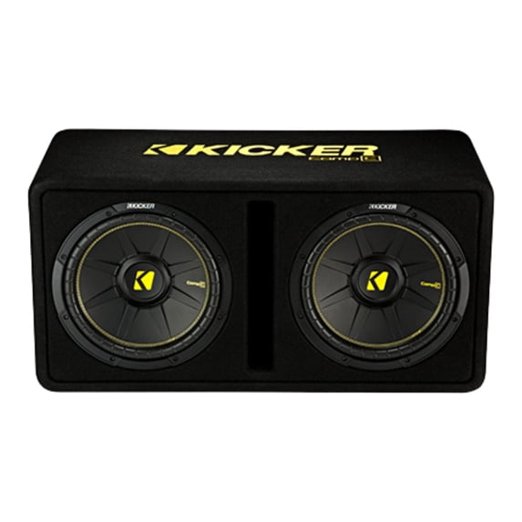 "Kicker 44DCWC122 Dual 12"" Car Audio Sub Box, 1200W 2 Ohm, Vented ...