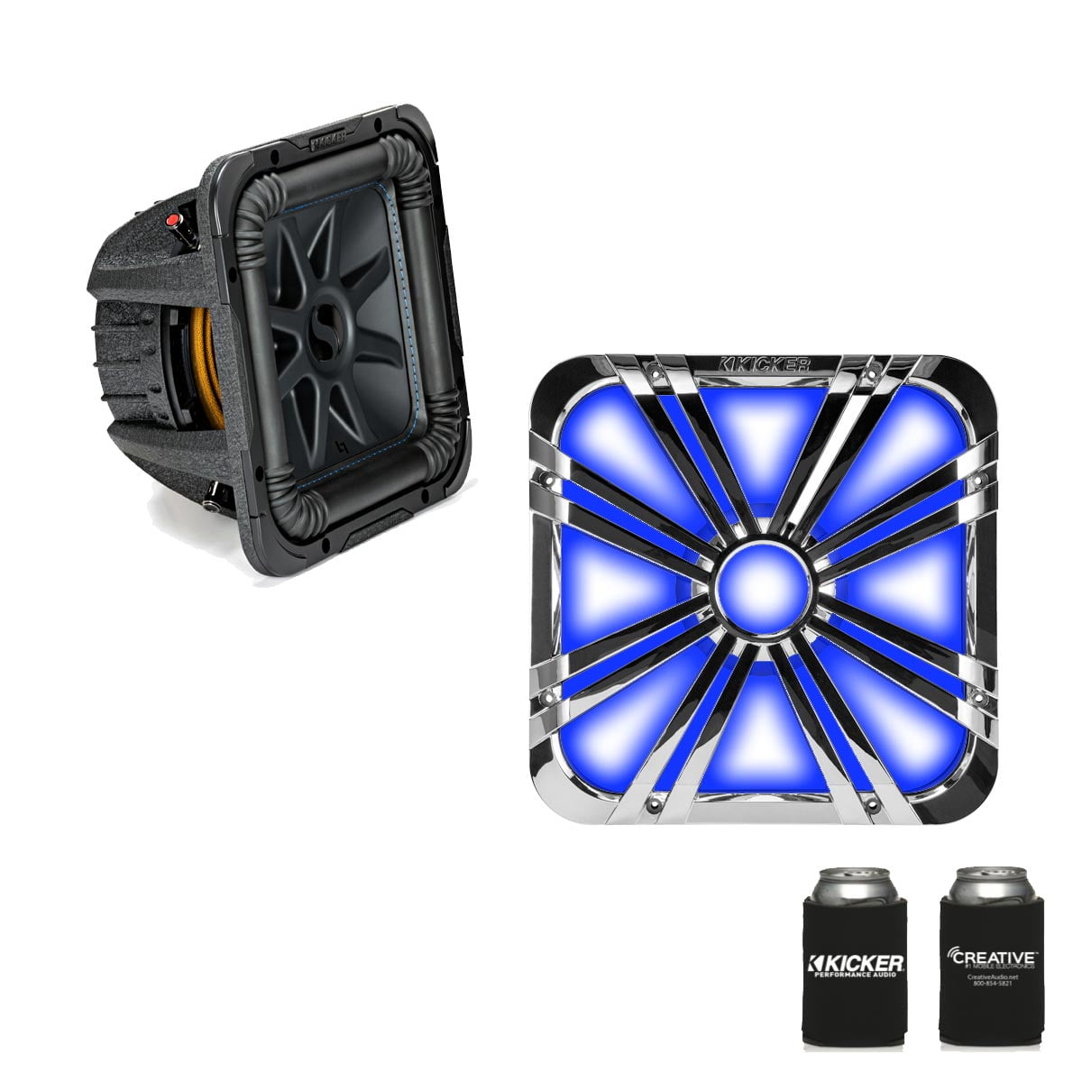 Kicker 44L7S102 L7S 10" Dual 2-Ohm Subwoofer & LED Chrome Grill ...