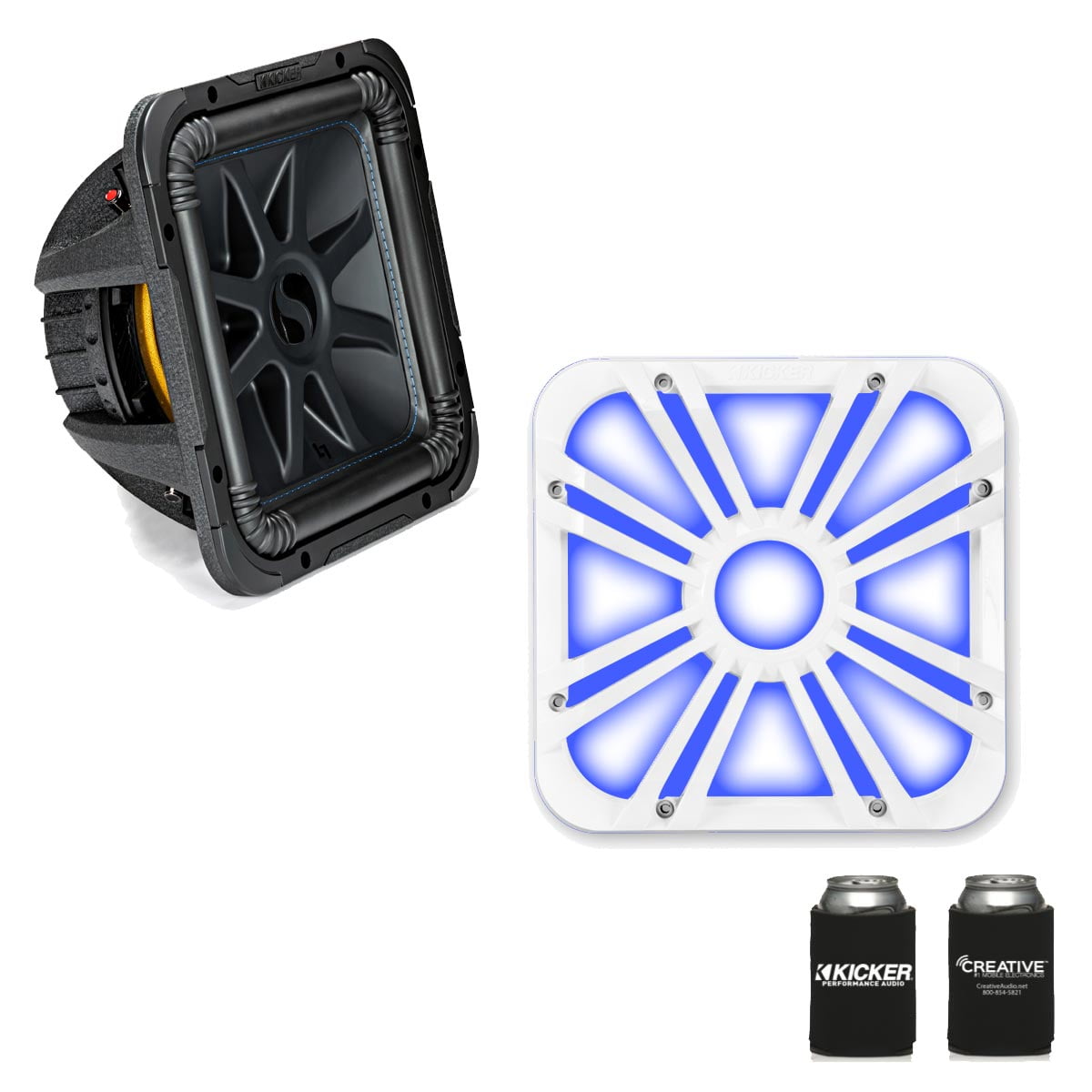 Kicker 44L7S124 L7S 12" Dual 4-Ohm Subwoofer & LED White Grill ...