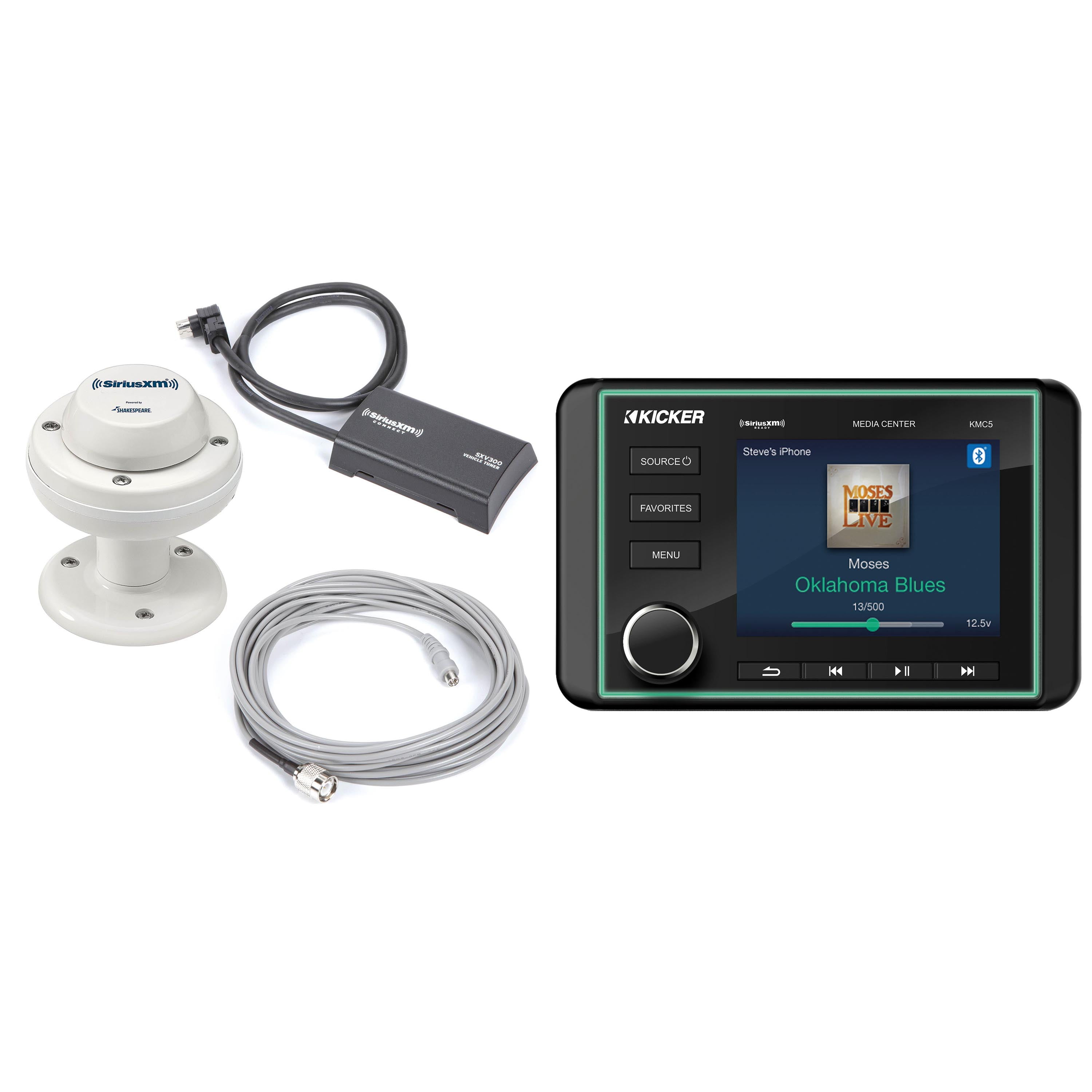 Kicker 46KMC5 Weather-Resistant Gauge-Style Media Center With Bluetooth ...