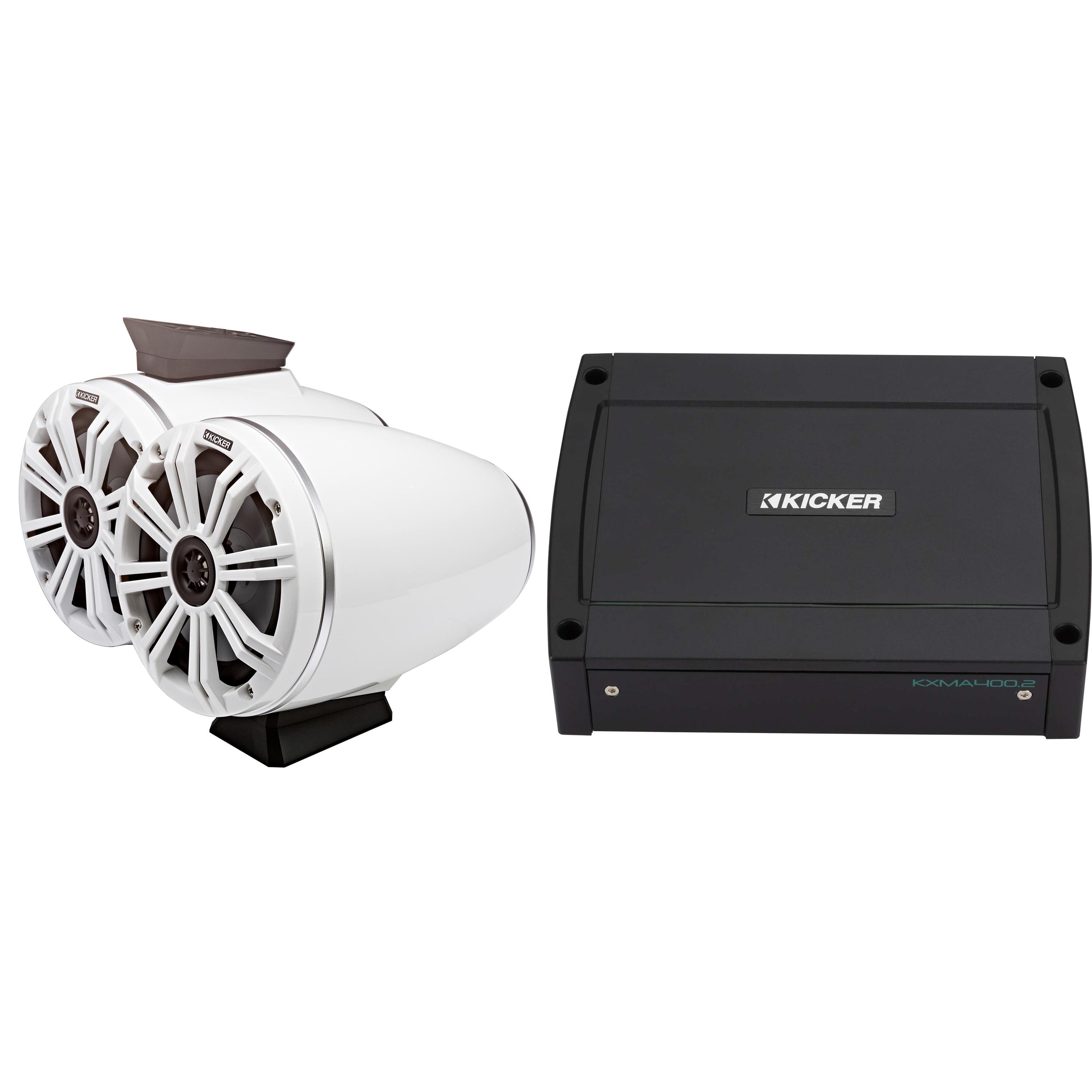 Kicker 46KMFC65W 6.5" White Loaded Marine Wake Tower Enclosures & 400 ...