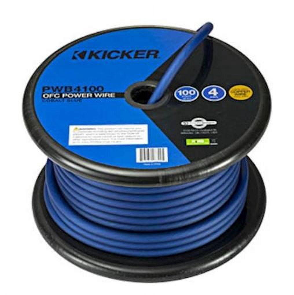 Kicker 46PWB4100 Car Audio 4 Gauge Blue OFC Copper Power or Ground ...