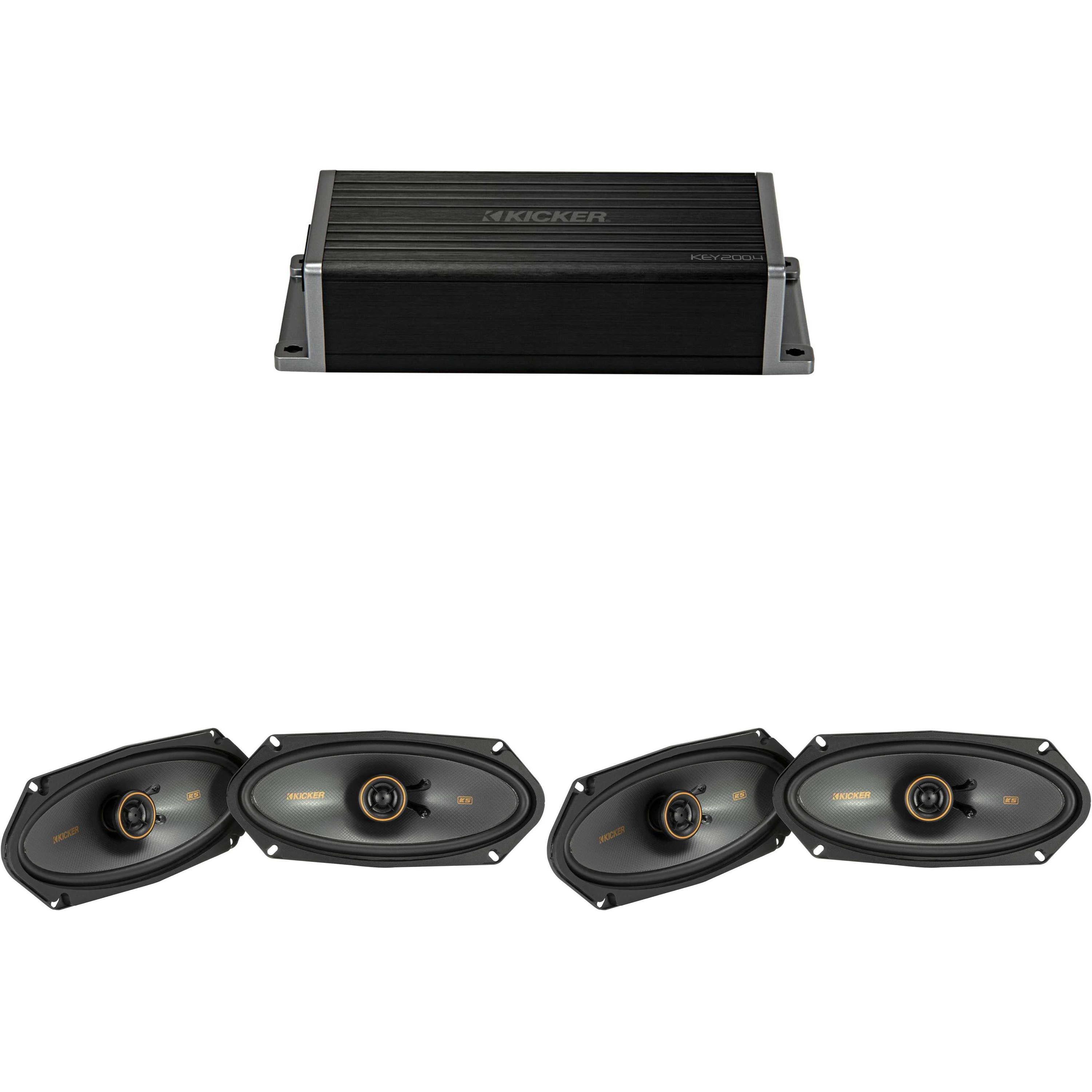 Kicker 47KEY2004 4-Channel DSP Smart Amp w/ (2) 51KSC41004 4x10" Audio ...