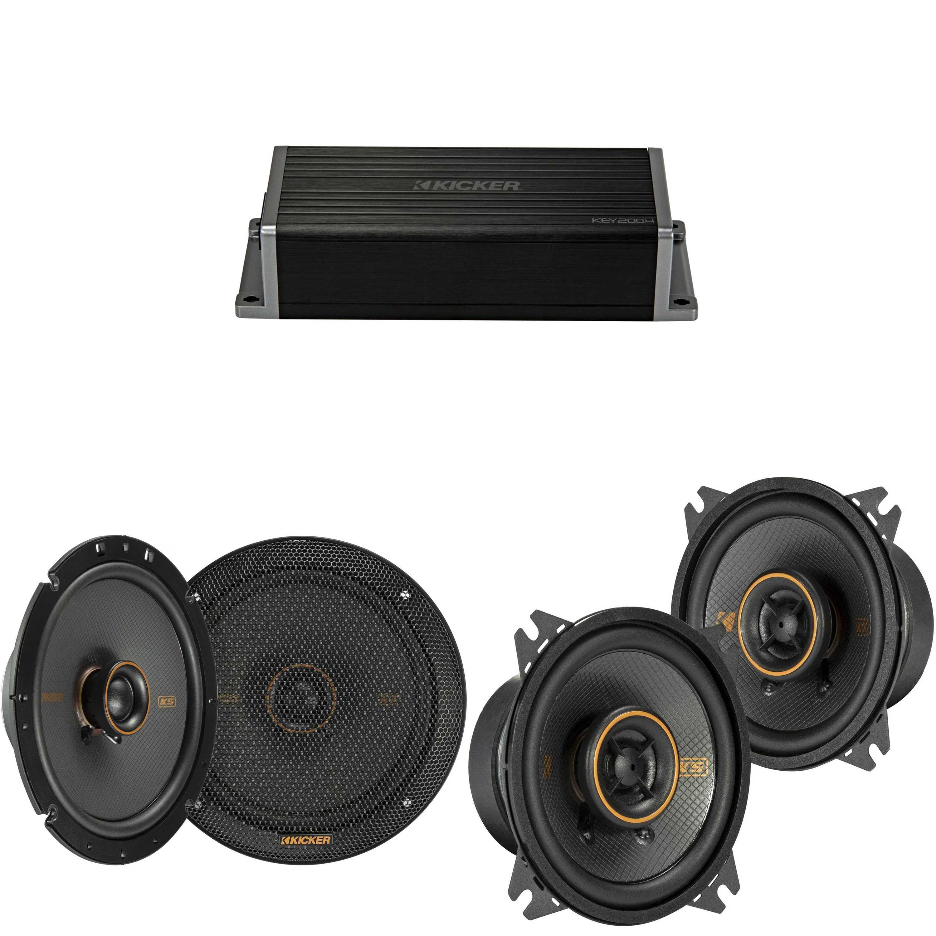 Kicker 47KEY2004 4-Channel DSP Smart Amp w/ 51KSC 4" & 6.75" Audio ...